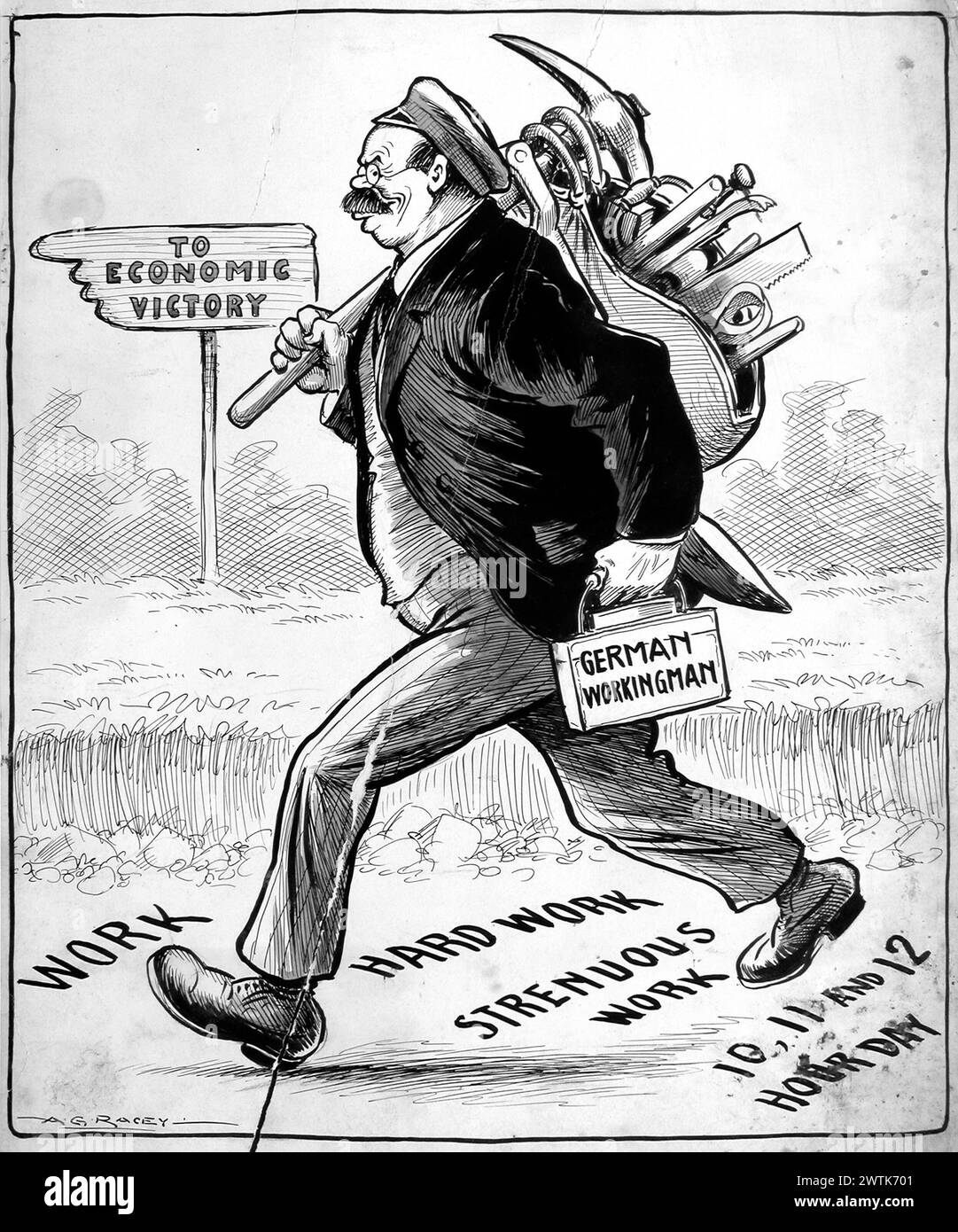 Cartoon - To Win the Economic War Arthur George Racey (1870-1941 Stock ...