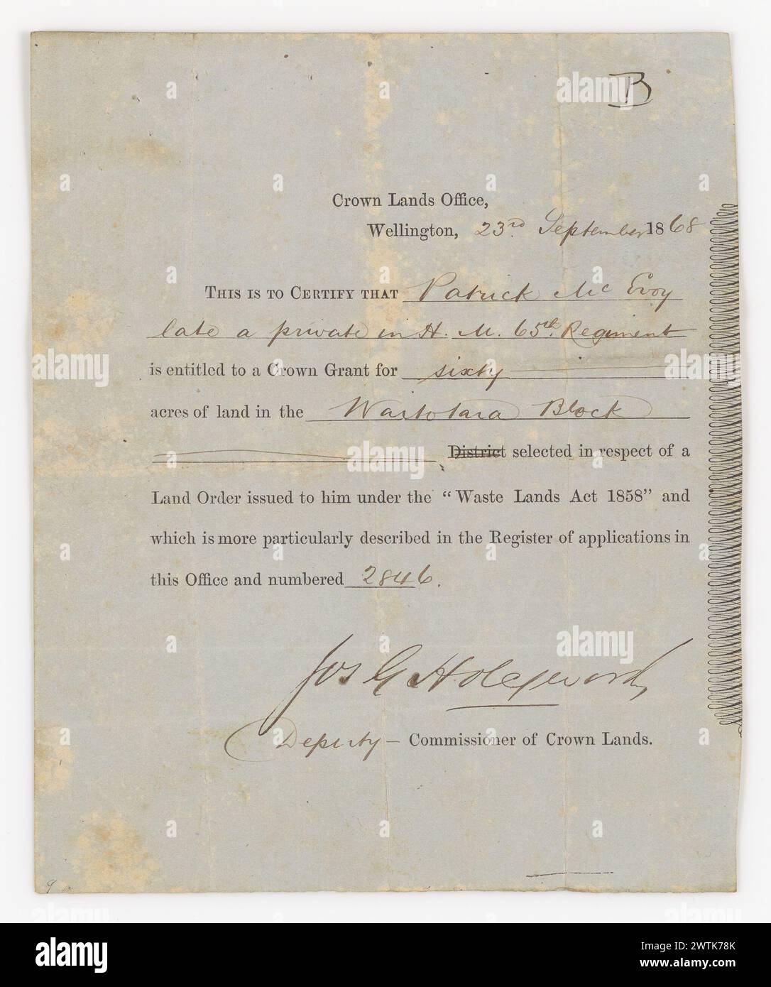 Crown Land Grant Visual and Verbal Communication, legal documents Stock ...