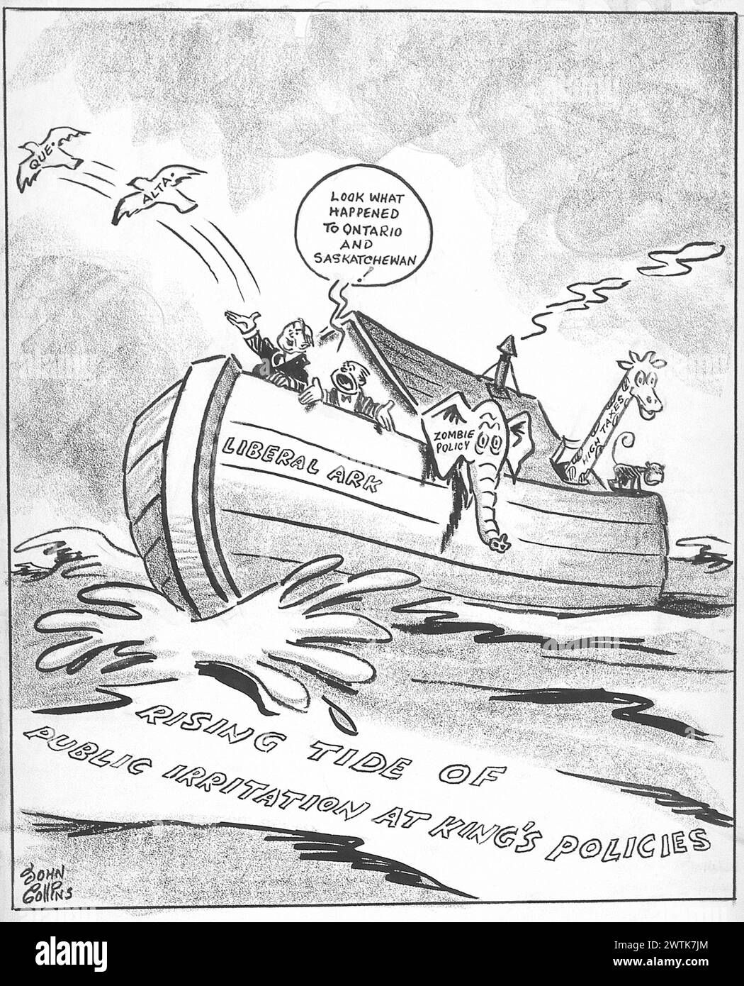 Cartoon - Sending Out the Doves. John Collins (1917-2007 Stock Photo ...
