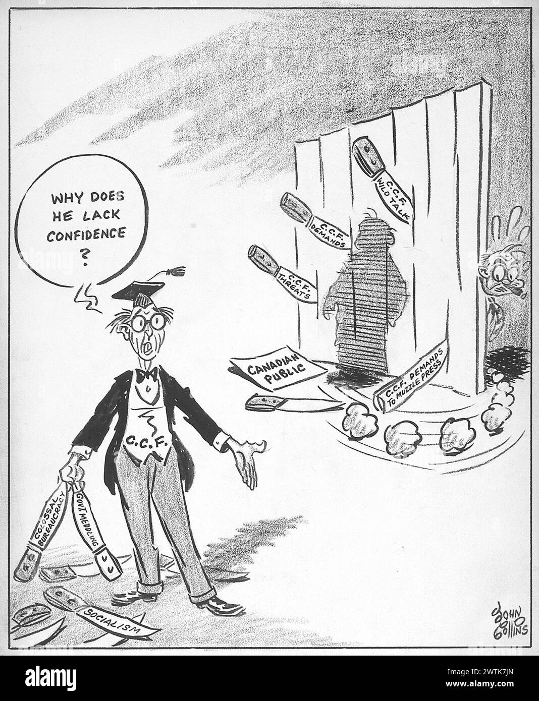 Cartoon - The Great Experiment. John Collins (1917-2007 Stock Photo - Alamy