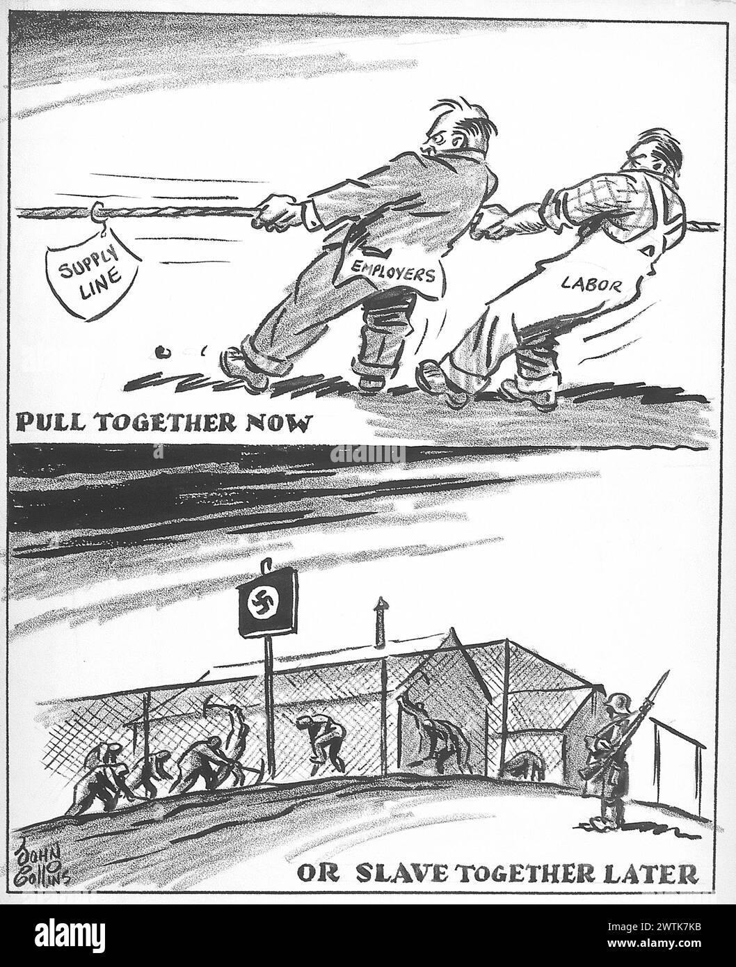 Cartoon - Tug of War. John Collins (1917-2007 Stock Photo - Alamy