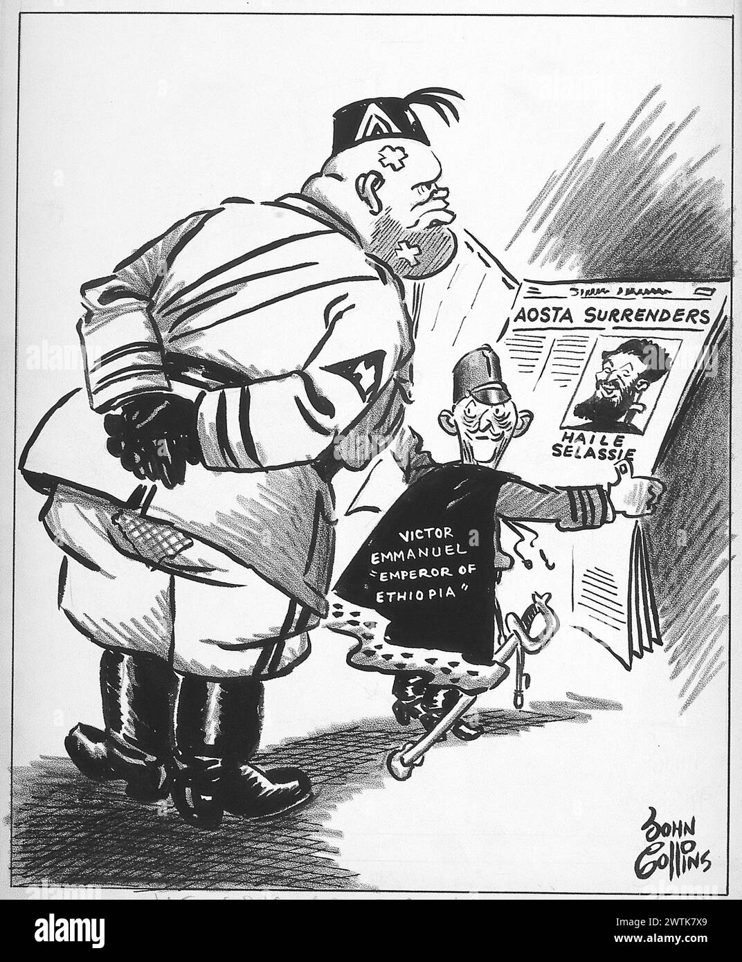 Cartoon - He Who Laughs Last ...,. John Collins (1917-2007 Stock Photo ...