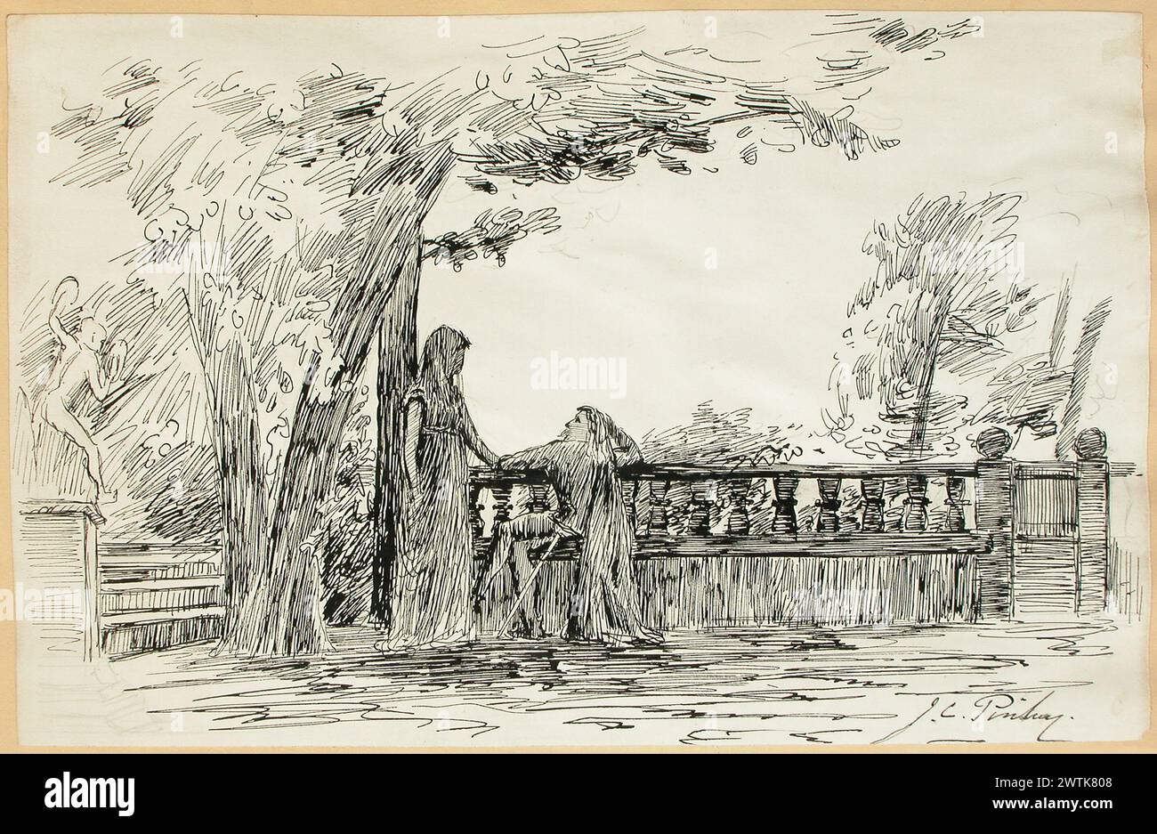 Drawing - A Lady and an Officer John Charles Pinhey (1860-1912 Stock ...