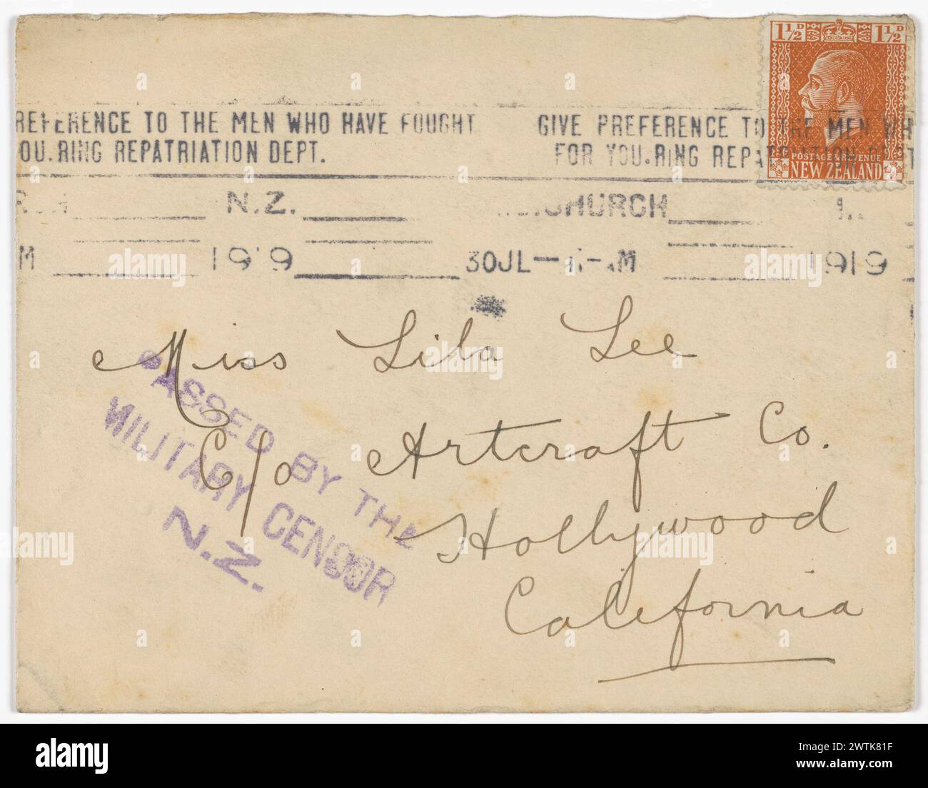 Philatelic 'cover' [envelope], WWI envelopes Stock Photo - Alamy