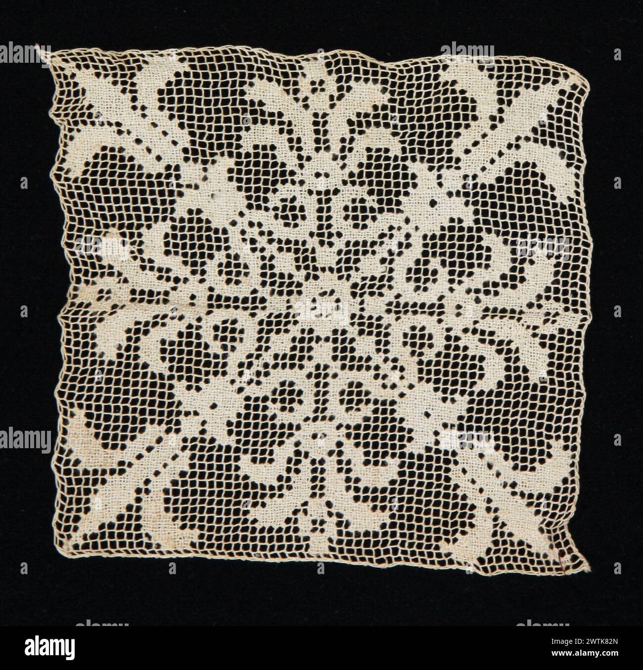 Lace square lace, filet lace Stock Photo - Alamy