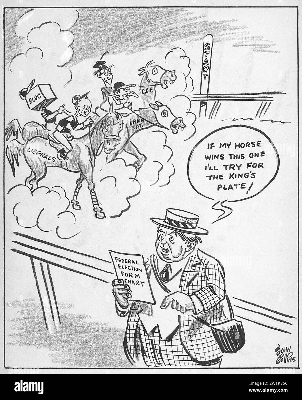 Cartoon - The Quebec Handicap. John Collins (1917-2007 Stock Photo - Alamy