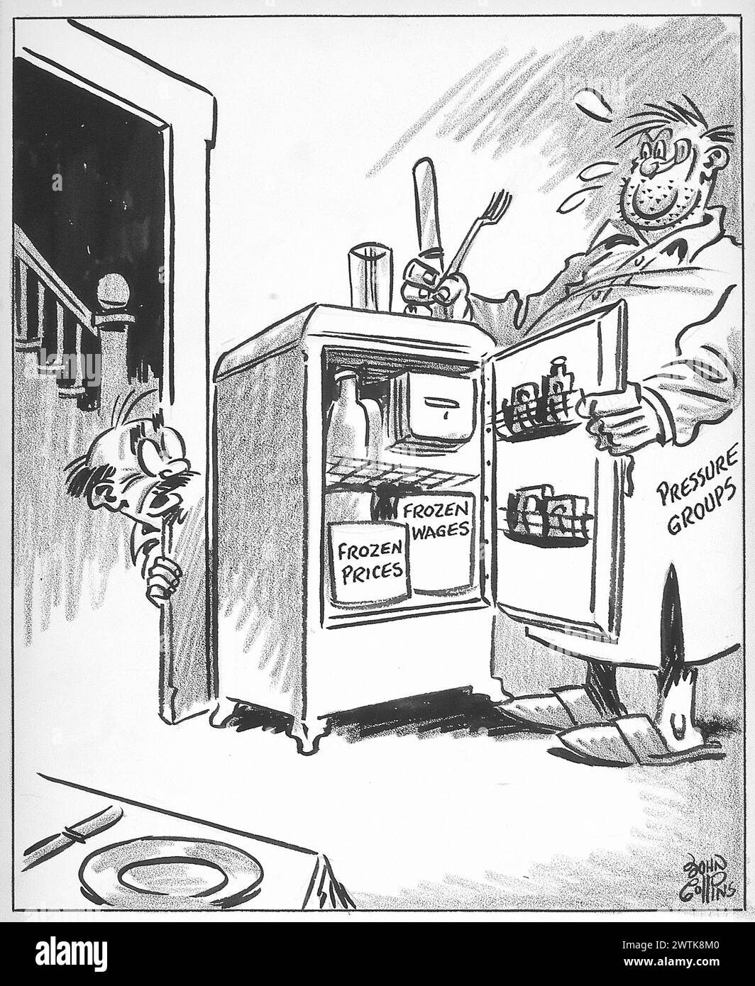 Cartoon - Ready to Raid the Ice-Box. John Collins (1917-2007 Stock ...