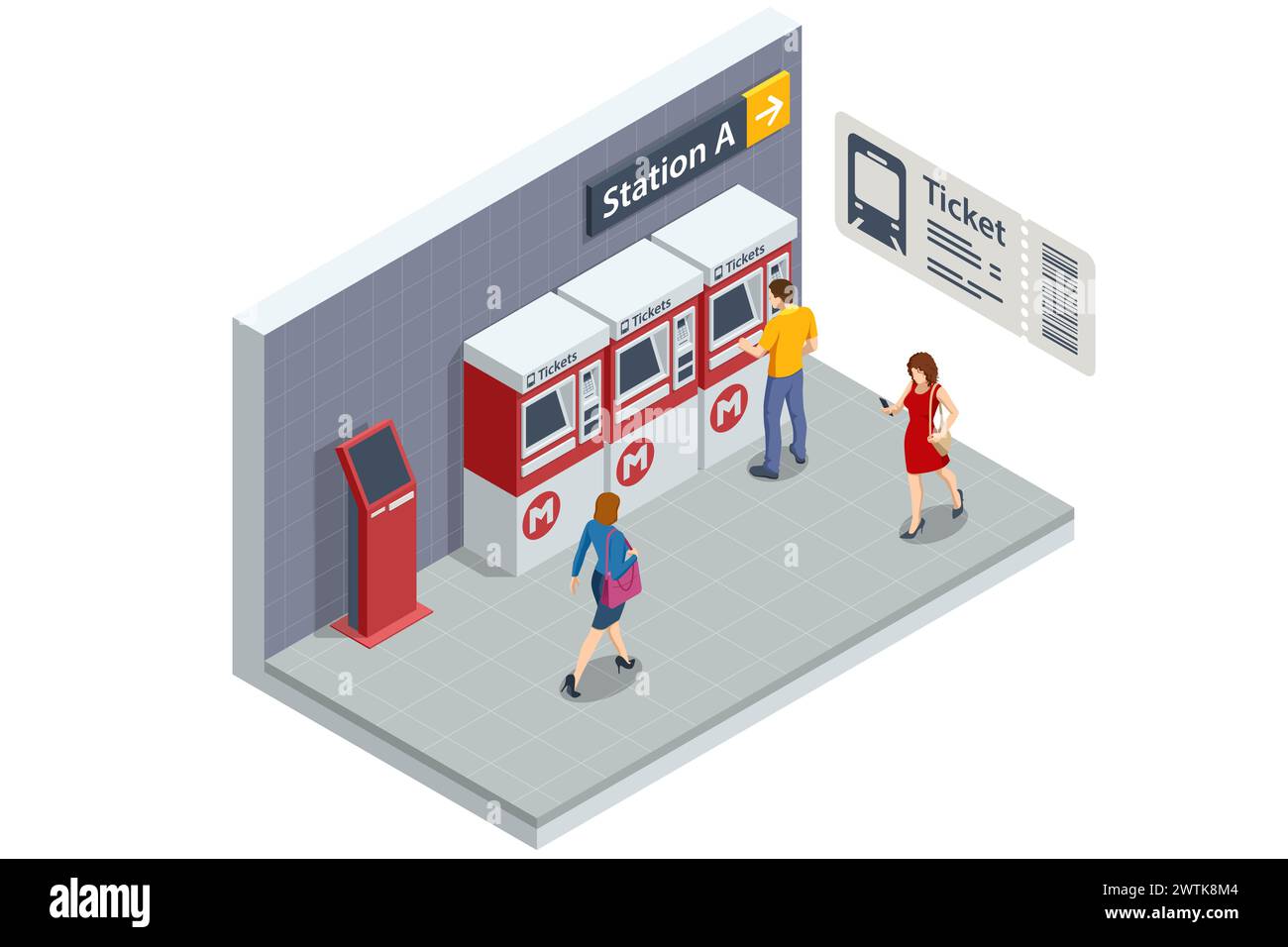 Subway ticket vending machines Stock Vector Images - Alamy