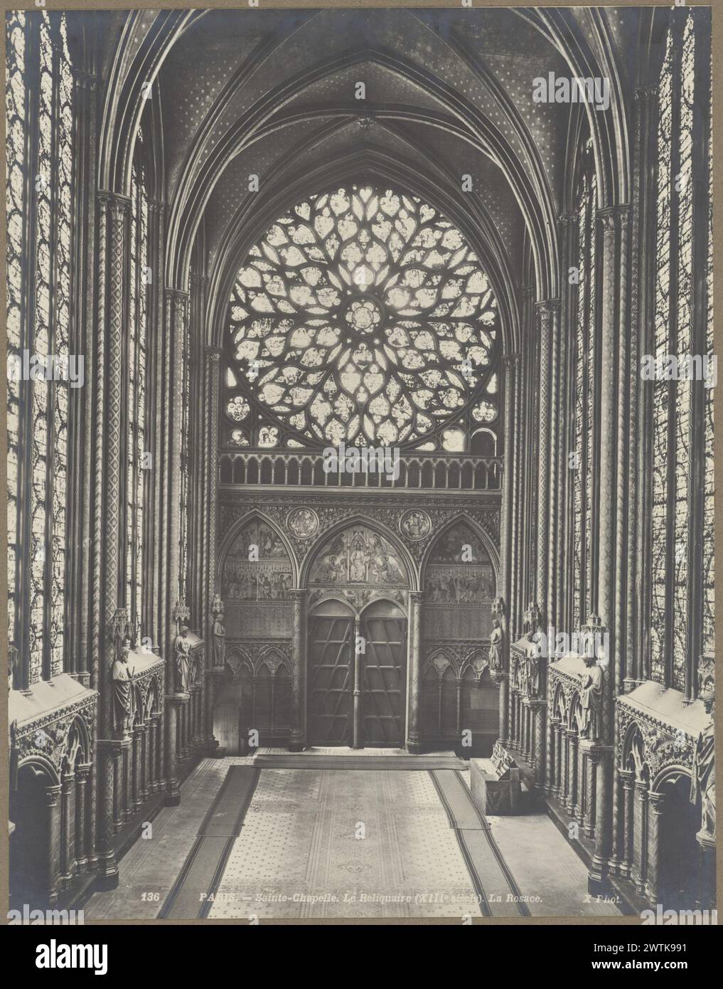 French Architecture, Sainte-Chapelle, interior of Upper Chapel, looking ...