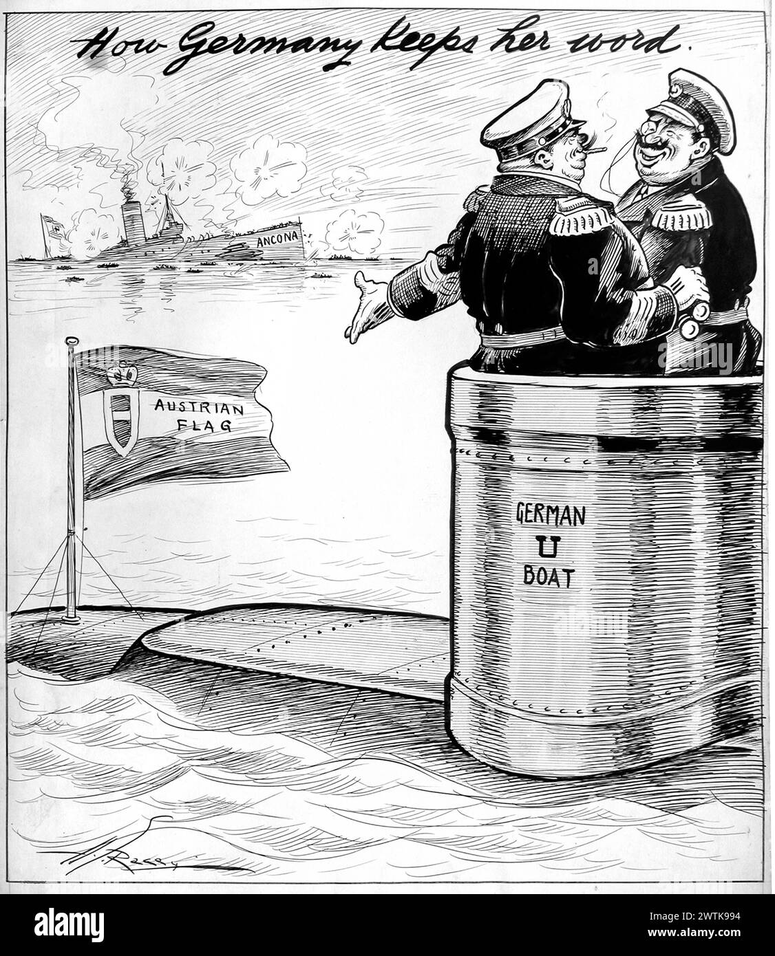 Cartoon - How Germany Keeps Her Word With the U.S. Arthur George Racey ...