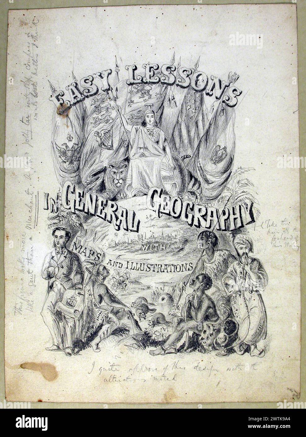 Sketch - Cover page of Easy Lessons in General Geography with maps and ...