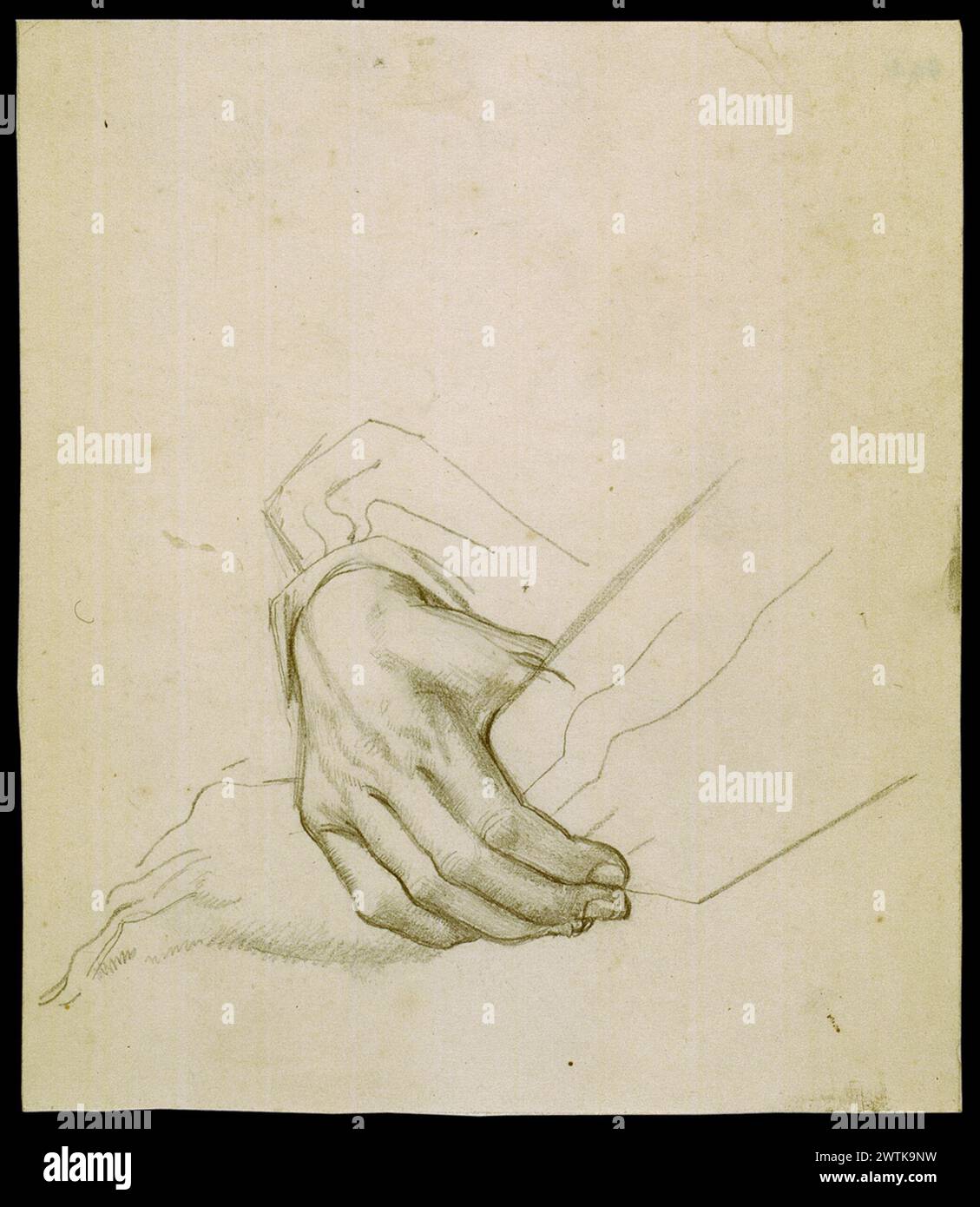 Untitled (study of hands) - preparatory drawing for 'The marriage at ...