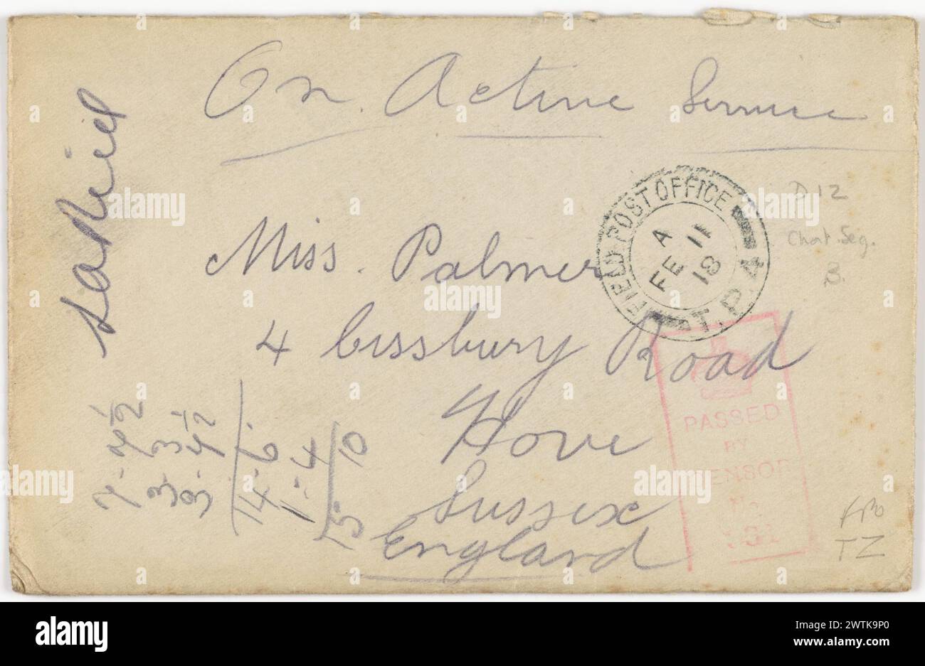 Philatelic 'cover' [envelope], WWI Visual and Verbal Communication ...