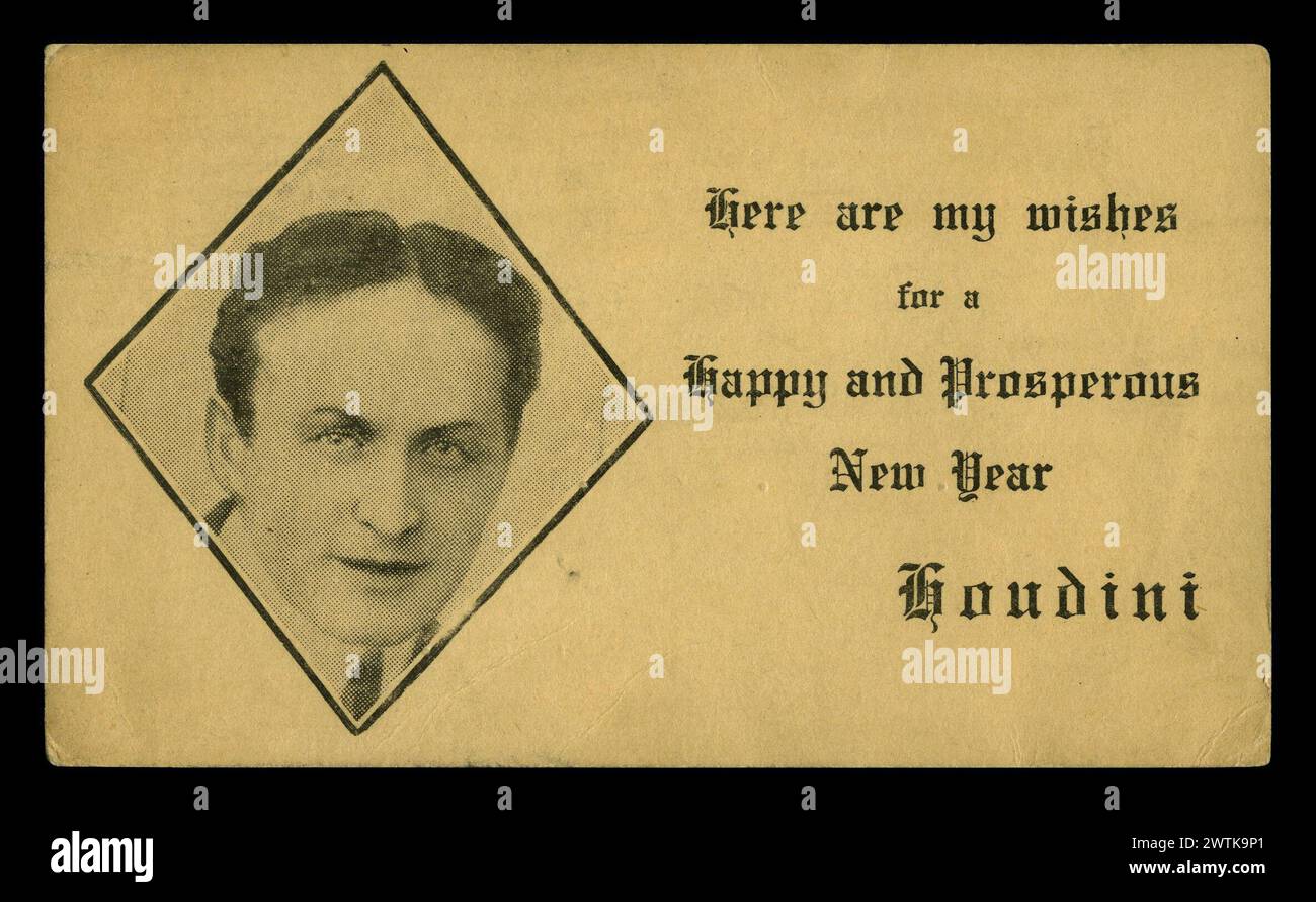 Postcard - Postcard to Paul R. Semple from Harry Houdini Stock Photo ...