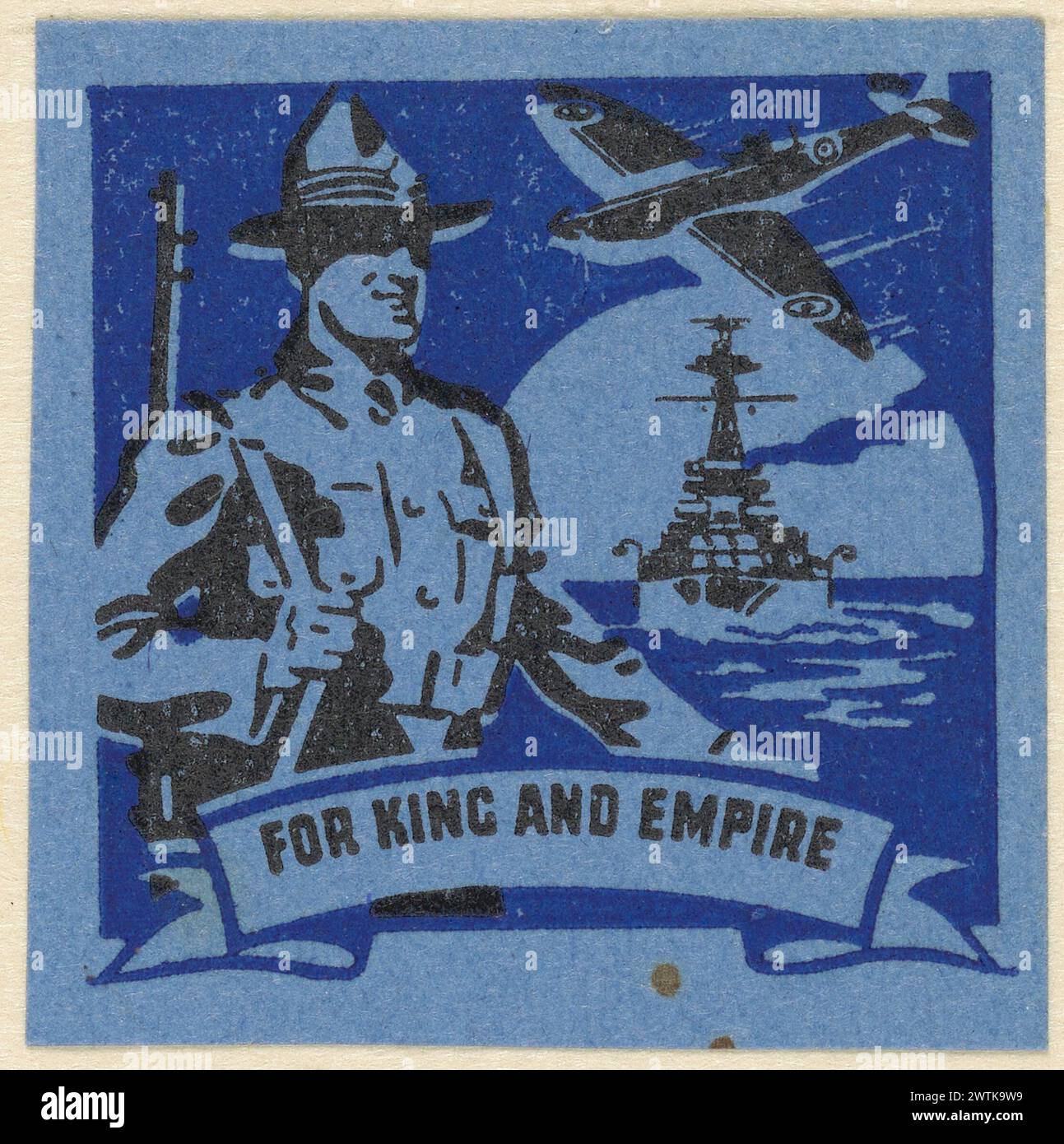 Patriotic seal, 'For King and Empire', WWII labels Stock Photo - Alamy