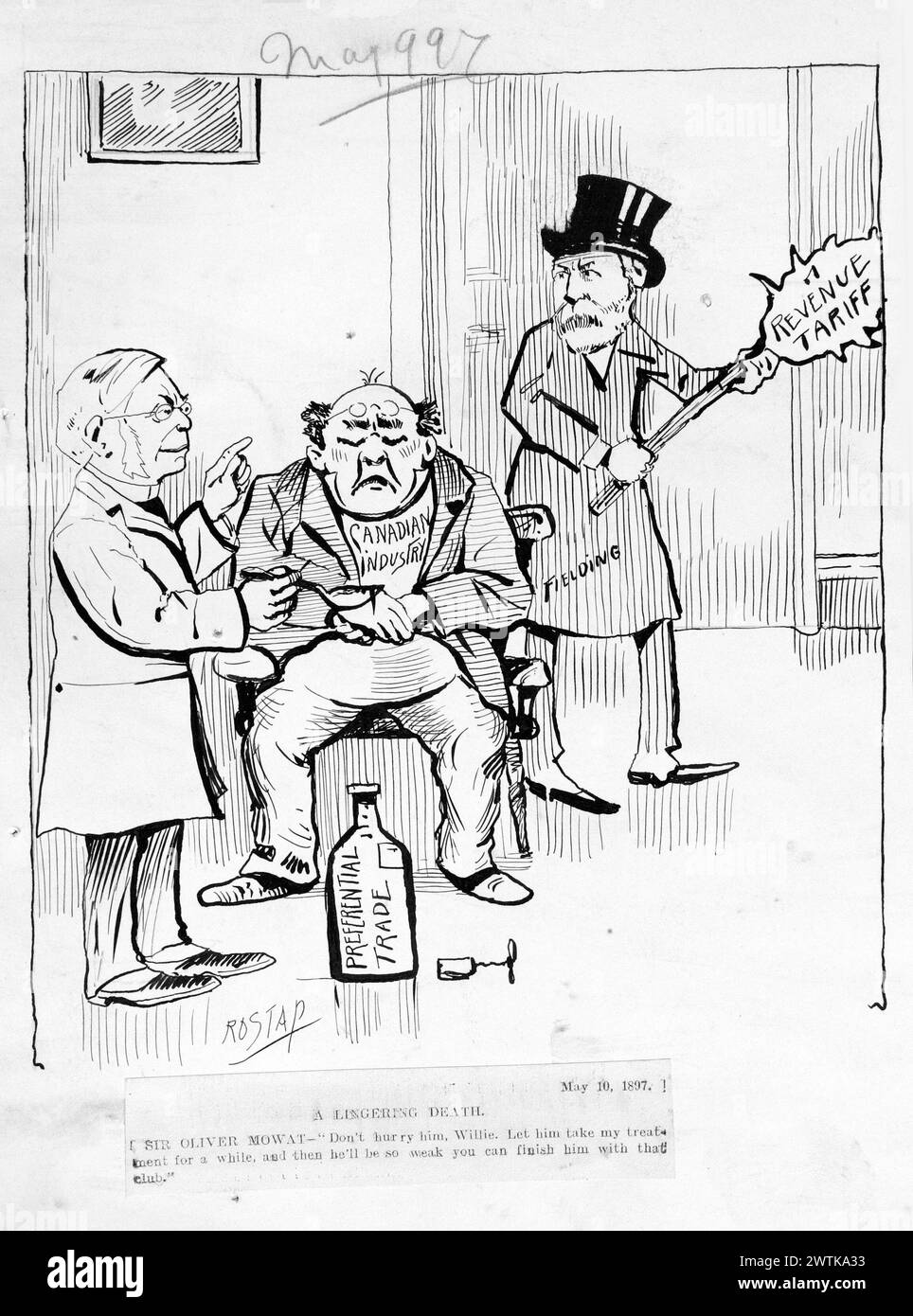 Cartoon - A Lingering Death Rostap (1866-1949 Stock Photo - Alamy