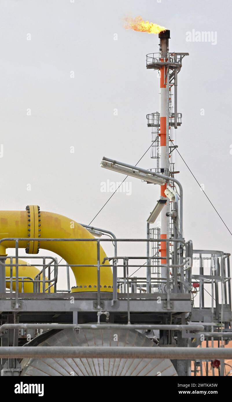 View of the Hassi Ba Hamou gaz complex in Timimoun, south western ...