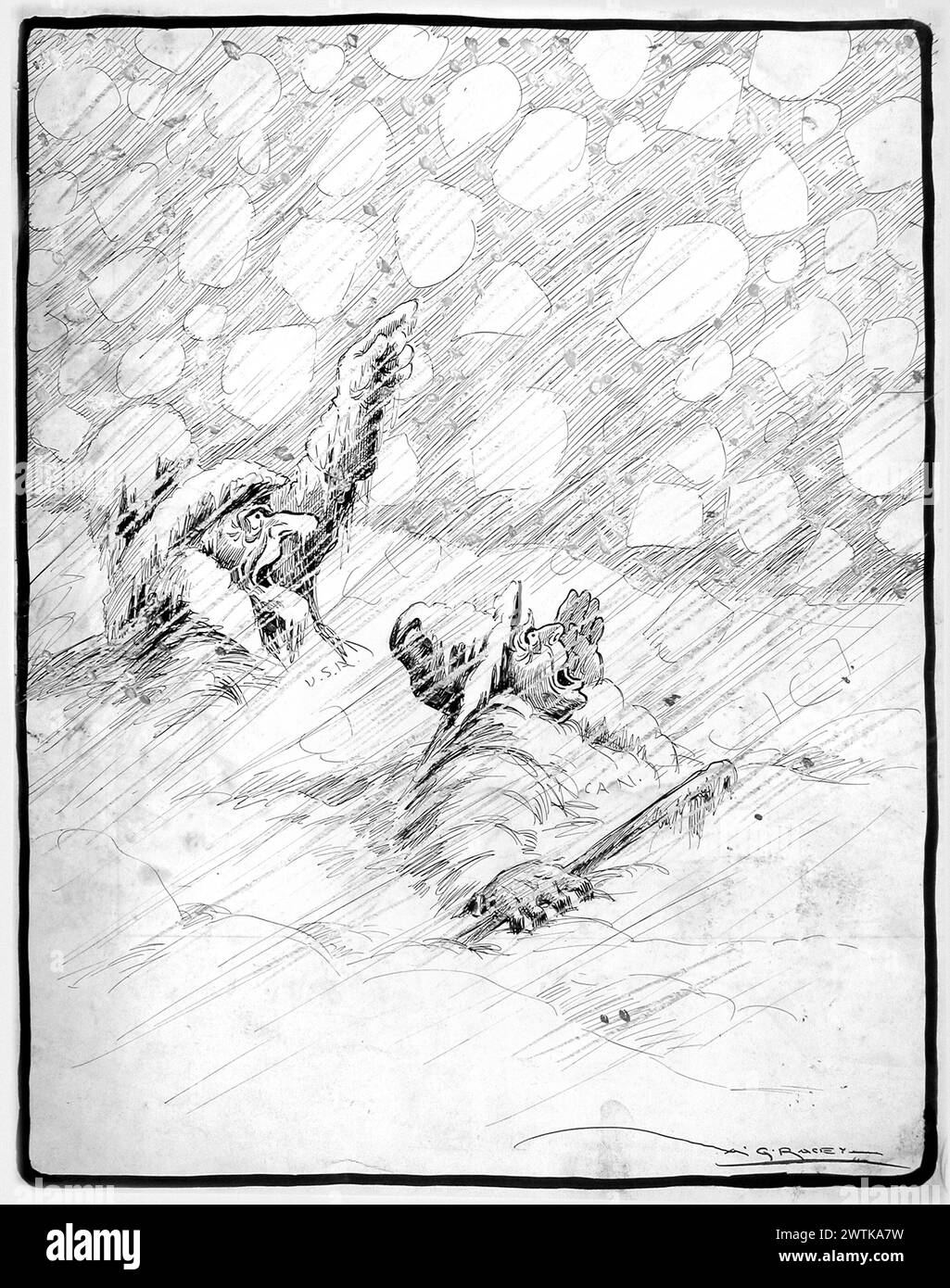 Cartoon - The Great Storm Arthur George Racey (1870-1941 Stock Photo ...