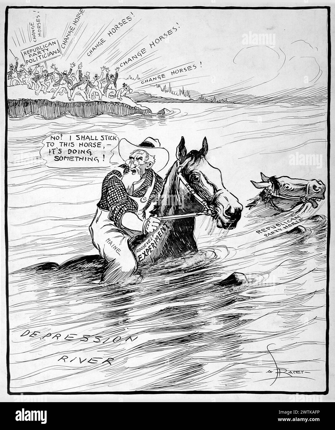 Cartoon - A Roosevelt Experiment Arthur George Racey (1870-1941 Stock ...