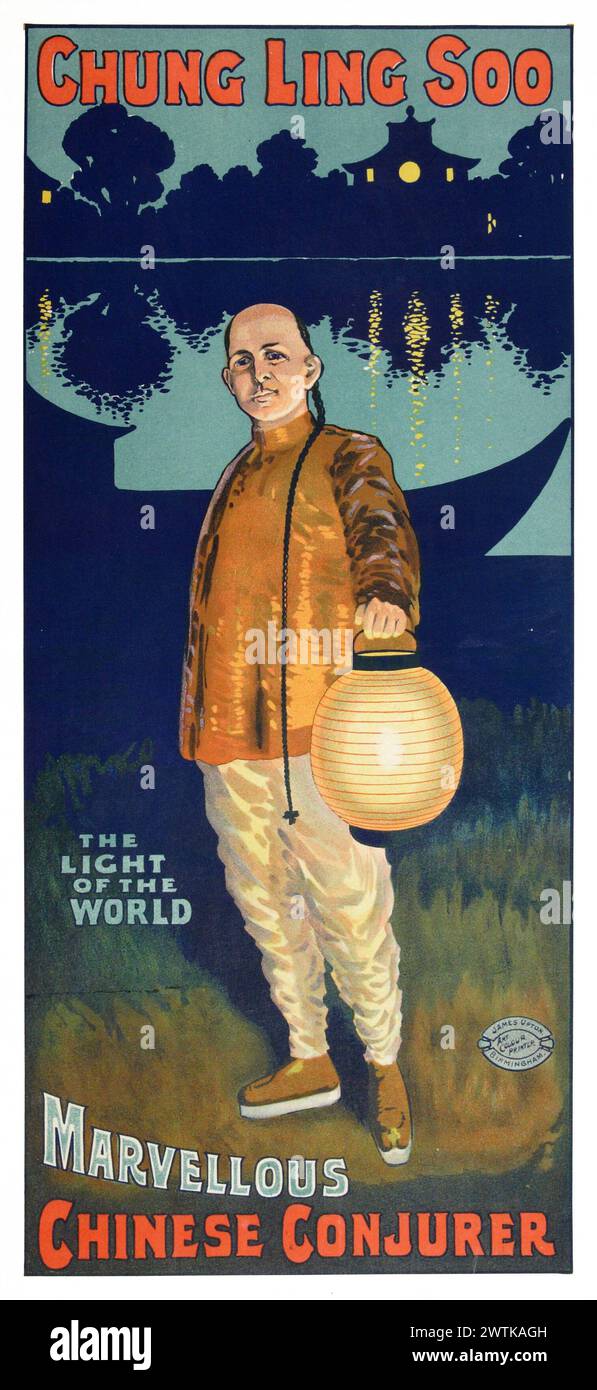 Magic poster - Chung Ling Soo The Light of The World Stock Photo - Alamy