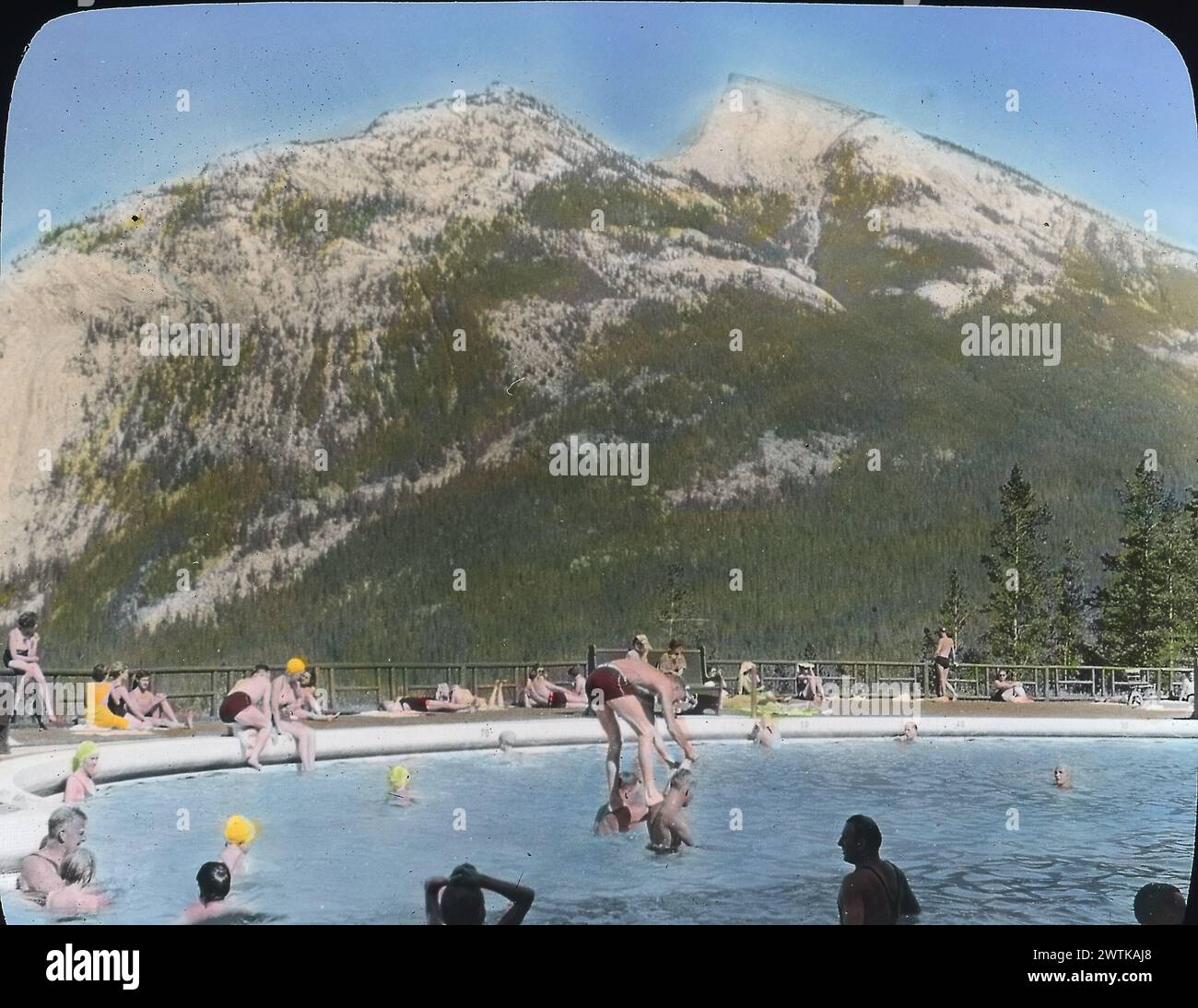 Transparency - Swimming pool, Banff Springs Hotel, AB, about 1935 Stock ...