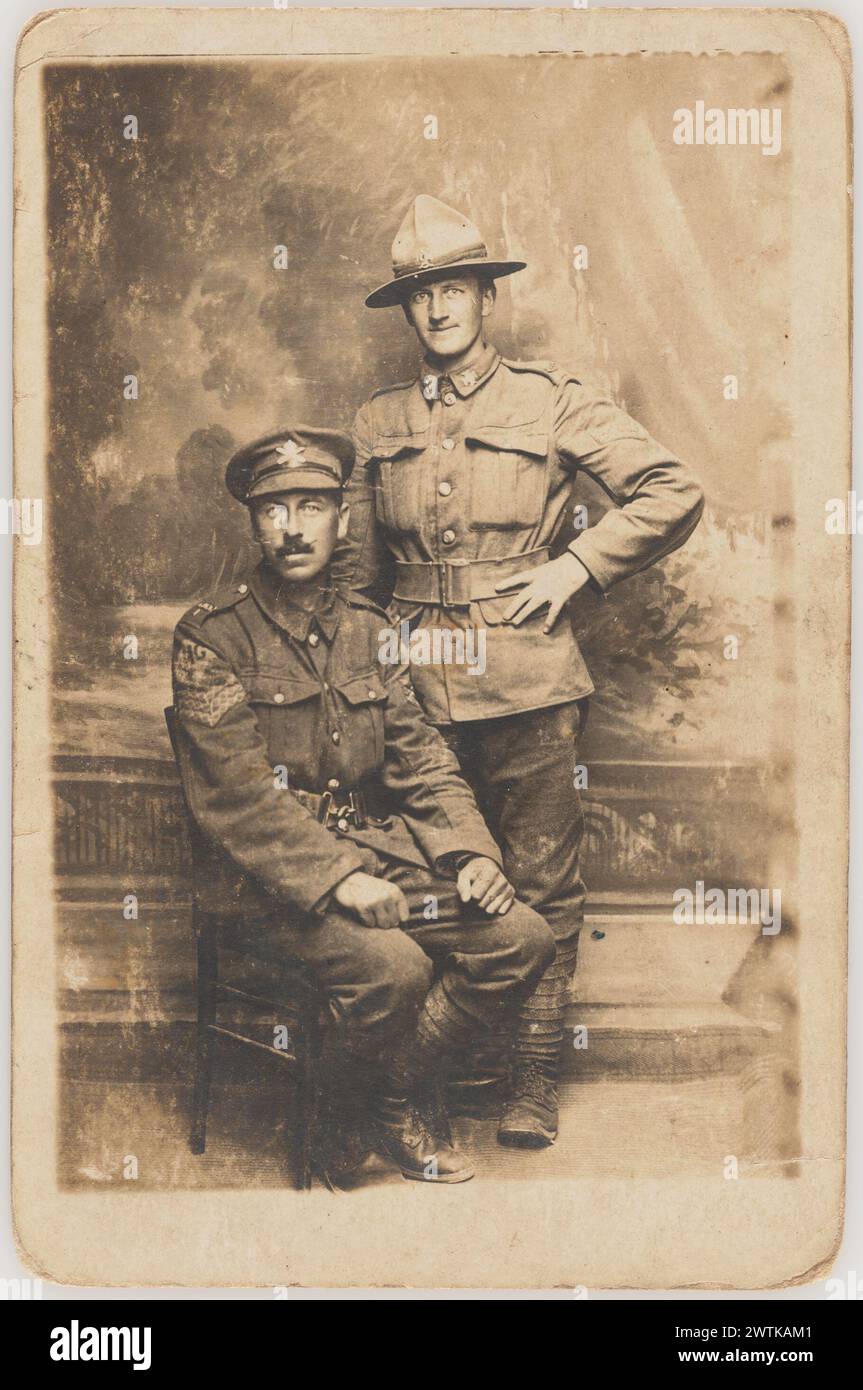 Private J.A. Devons, NZEF, with an unidentified British soldier ...
