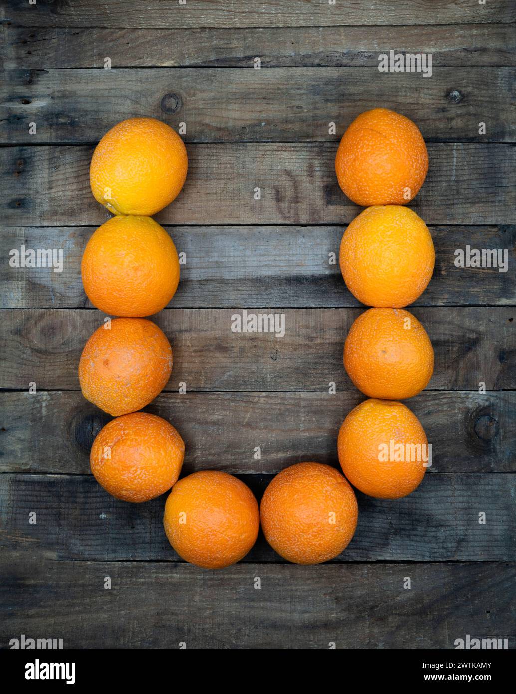 Oranges placed in the shape of a u hi-res stock photography and images ...