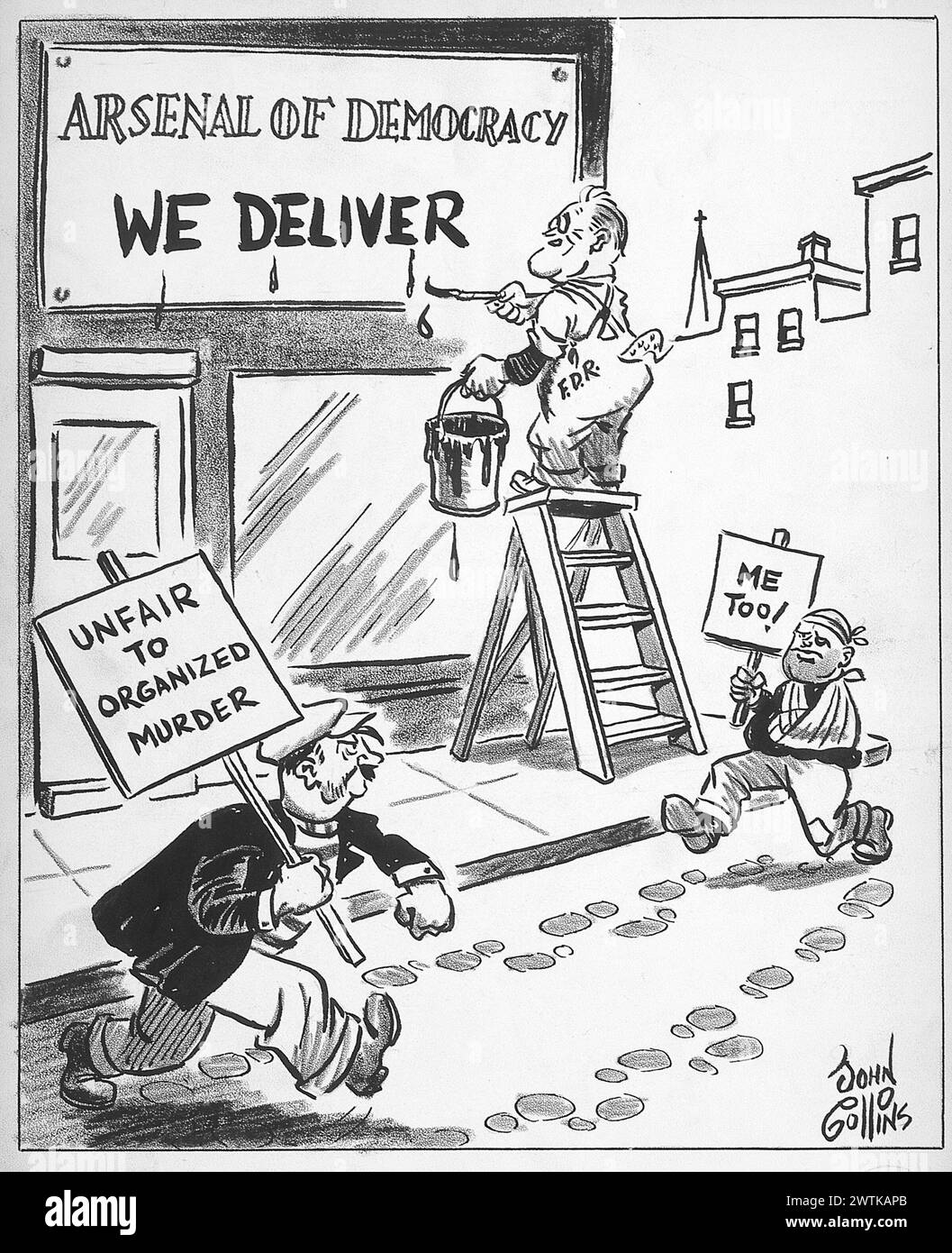 Hitler and mussolini cartoon hi-res stock photography and images - Alamy