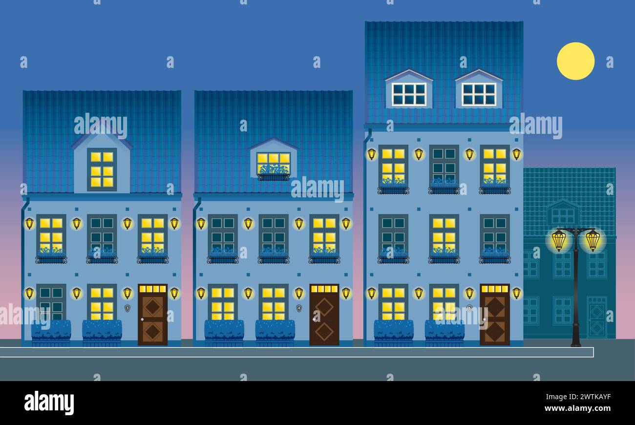 Vector of European style street and buildings Stock Vector Image & Art ...