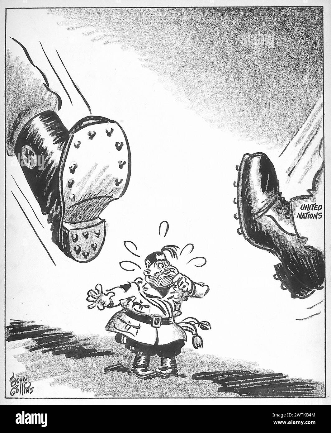 Cartoon - The March on Rome-1942. John Collins (1917-2007 Stock Photo ...