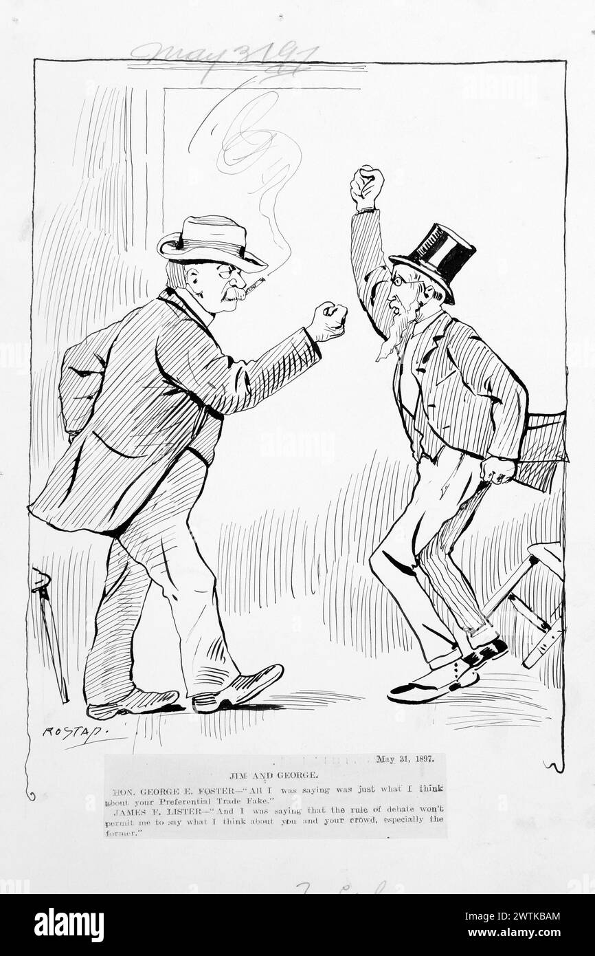 Cartoon - Jim and George Rostap (1866-1949 Stock Photo - Alamy