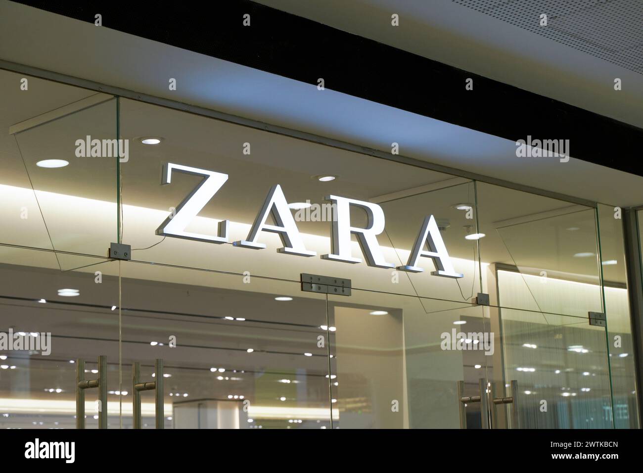 Warsaw, Poland - 17 March 2024: Zara shop outlet store. Brand Zara ...