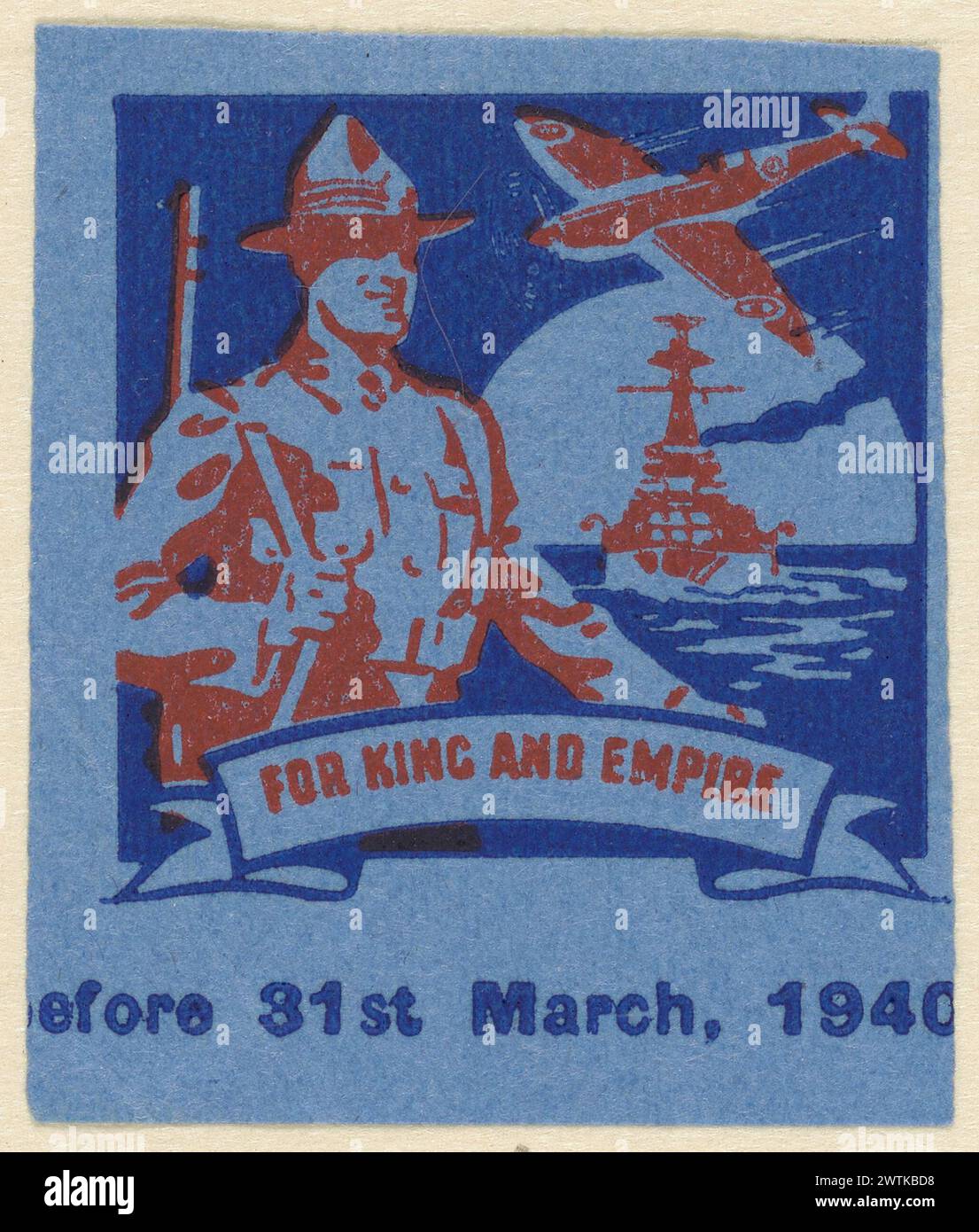 Patriotic seal, 'For King and Empire', WWII labels Stock Photo - Alamy
