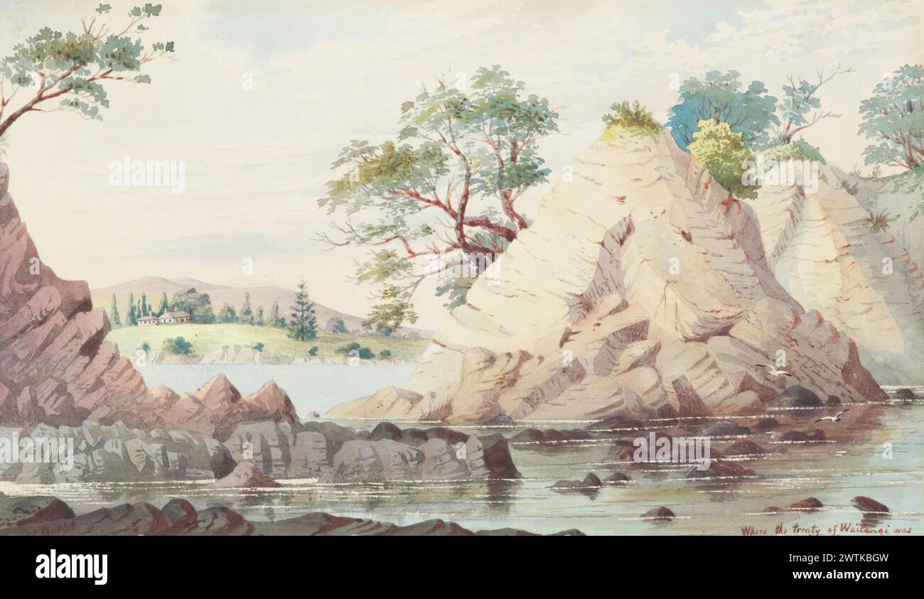 Where the Treaty of Waitangi was signed watercolours, works on paper ...