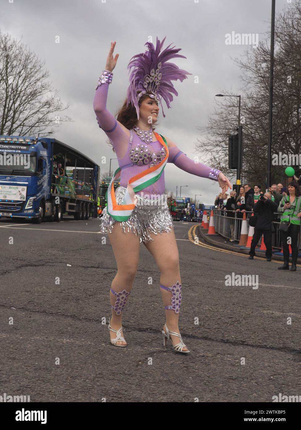 Birmingham, UK. 17th March, 2024. St Patrick's Day Parade 2024 makes a ...