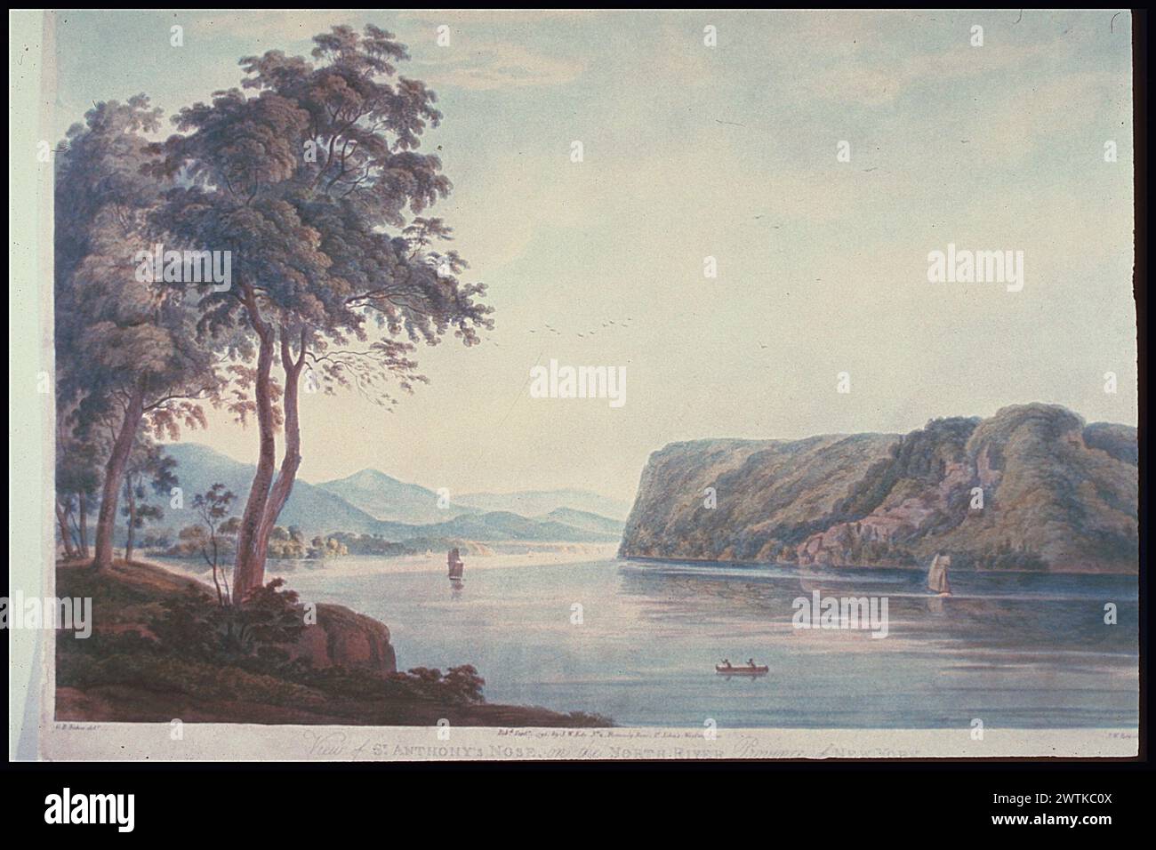 Aquatint - View of St. Anthony's Nose, on the North River Province of ...