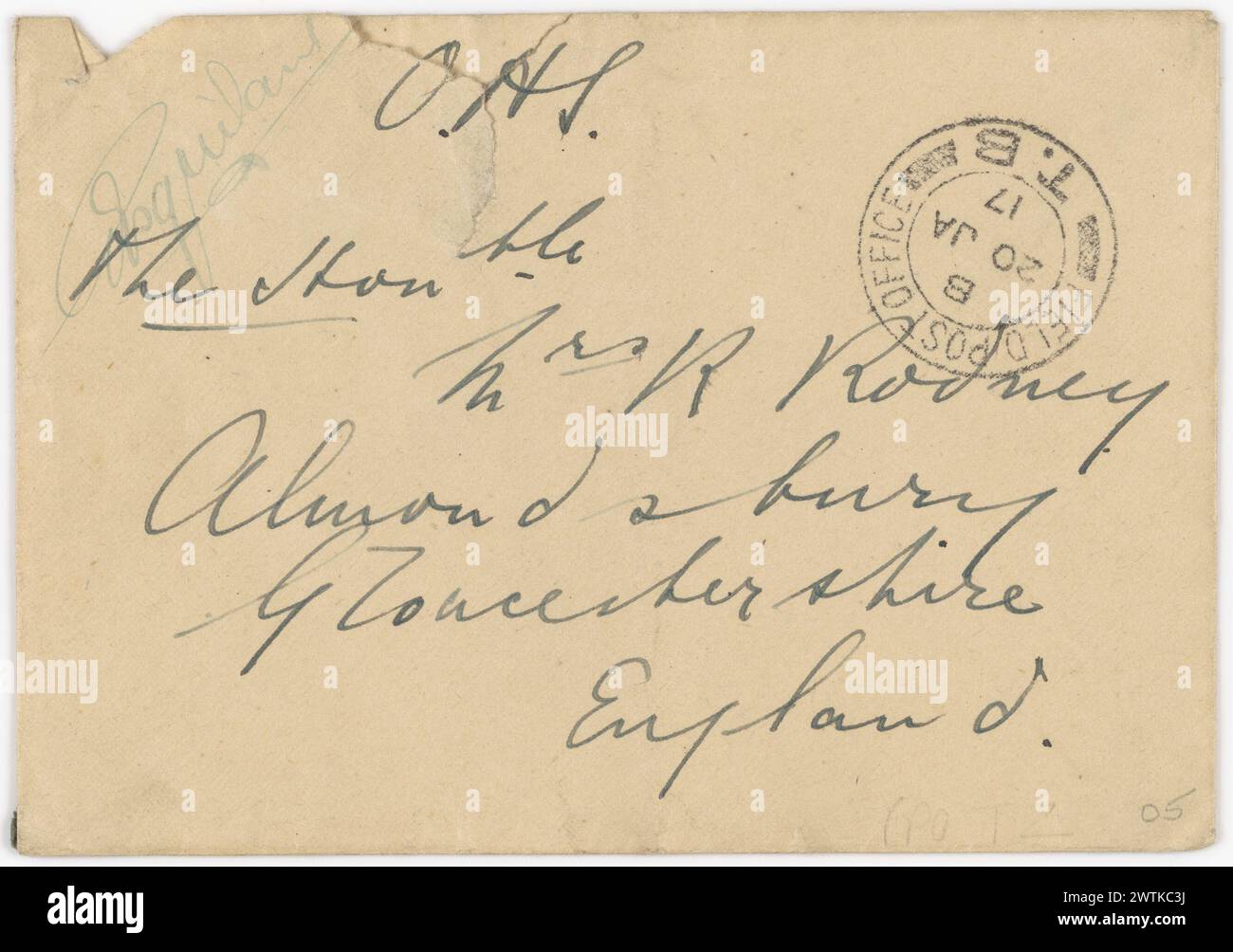 Philatelic 'cover' [envelope], WWI Visual and Verbal Communication ...