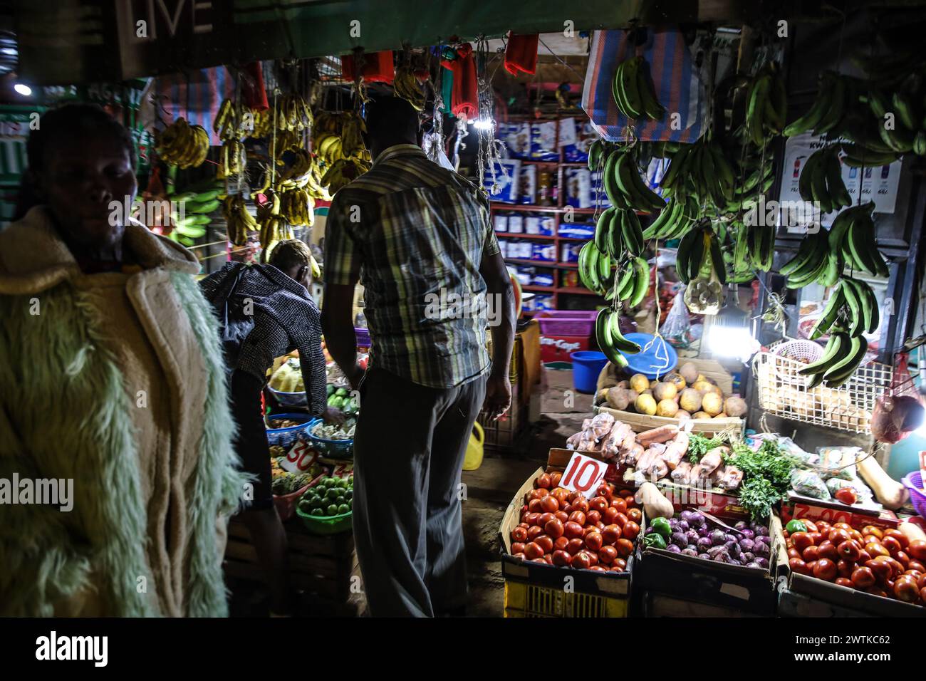 Locals are buying their late evening shoppings from the street hawkers ...