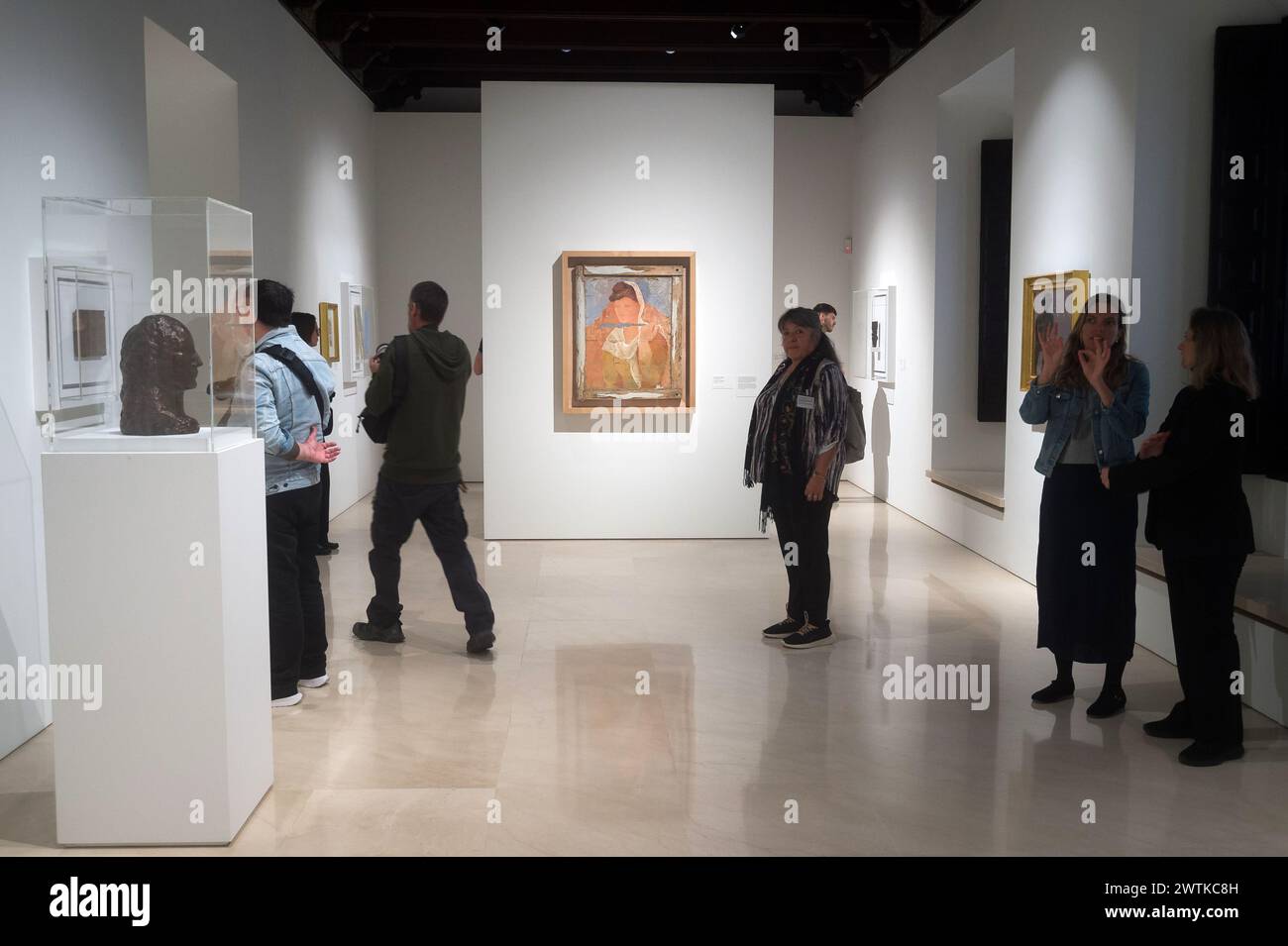 Malaga, Spain. 18th Mar, 2024. A general view show paintings by Pablo ...