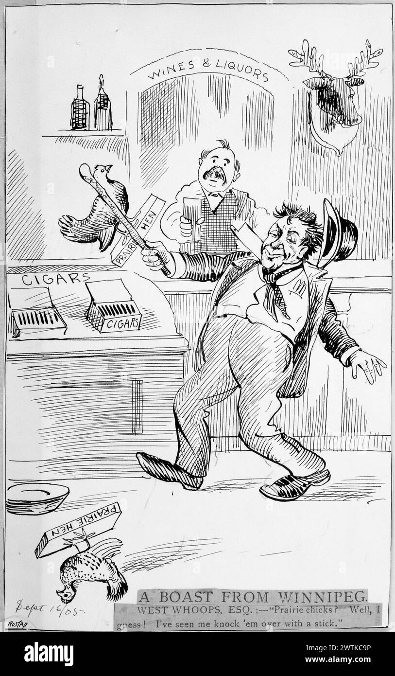 Cartoon - A Boast from Winnipeg Rostap (1866-1949 Stock Photo - Alamy