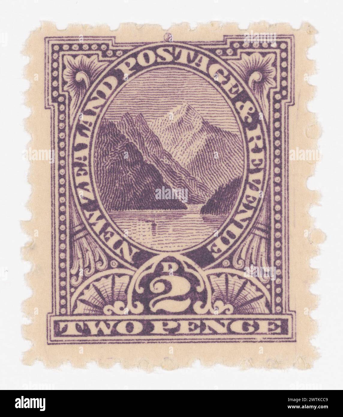 Issued two penny 'Pembroke Peak, Milford Sound' stamp postage stamps ...