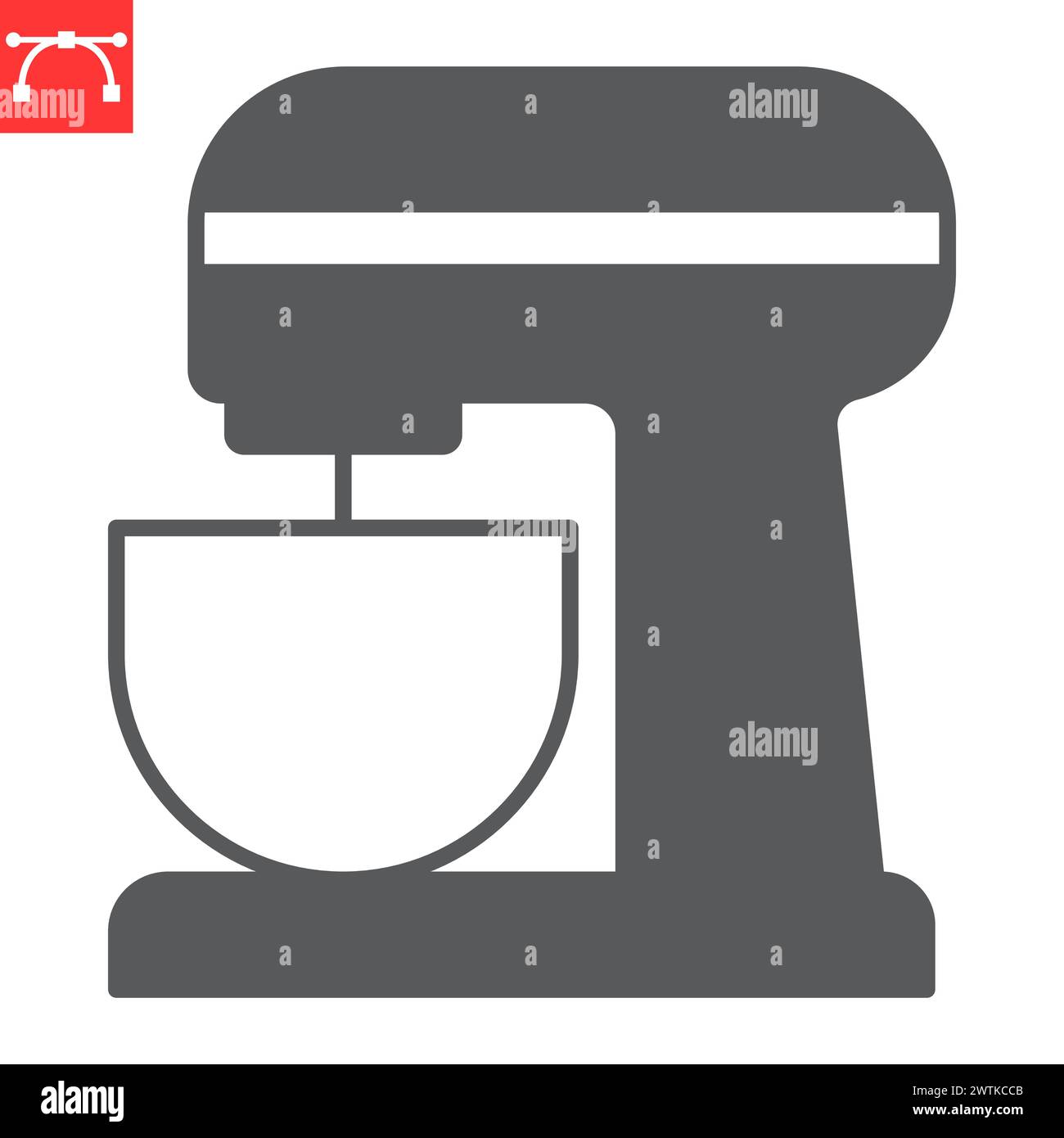 Stand mixer glyph icon, home appliances and kitchen equipment , cooking ...