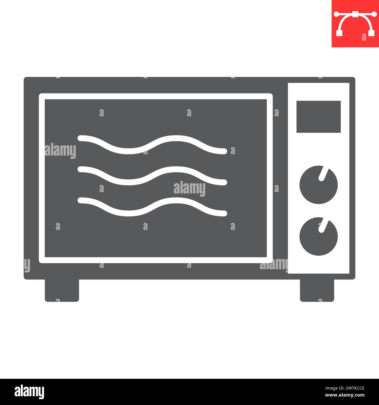 Microwave glyph icon, home appliances and kitchen equipment , microwave ...