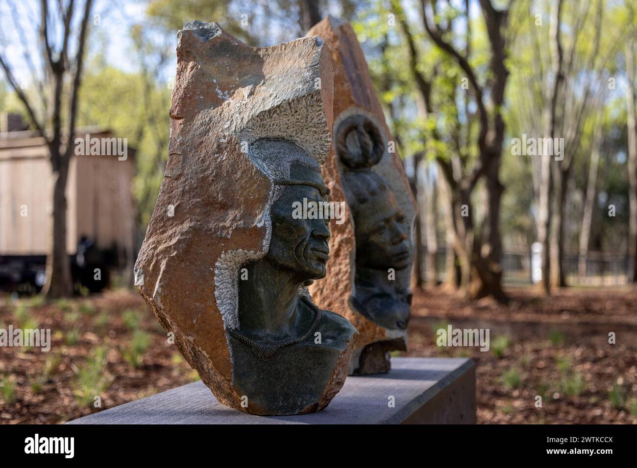 "African King and Queen," by Joe Mutasa, opal stone, 1993, during a ...