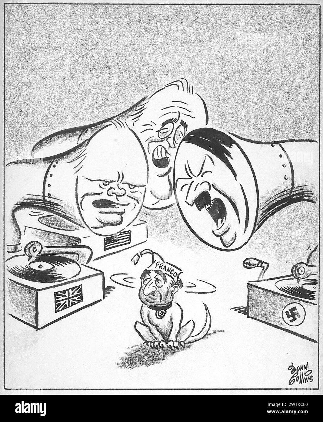 Cartoon - His Master's Voice. John Collins (1917-2007 Stock Photo - Alamy