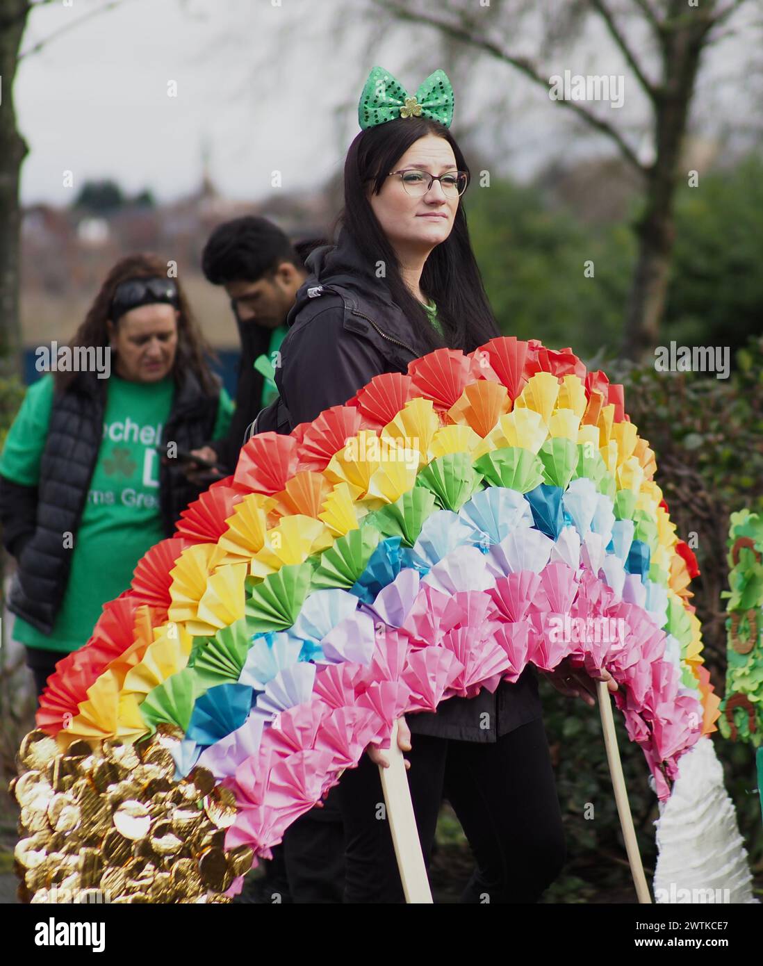 Birmingham, UK. 17th March, 2024. St Patrick's Day Parade 2024 makes a ...