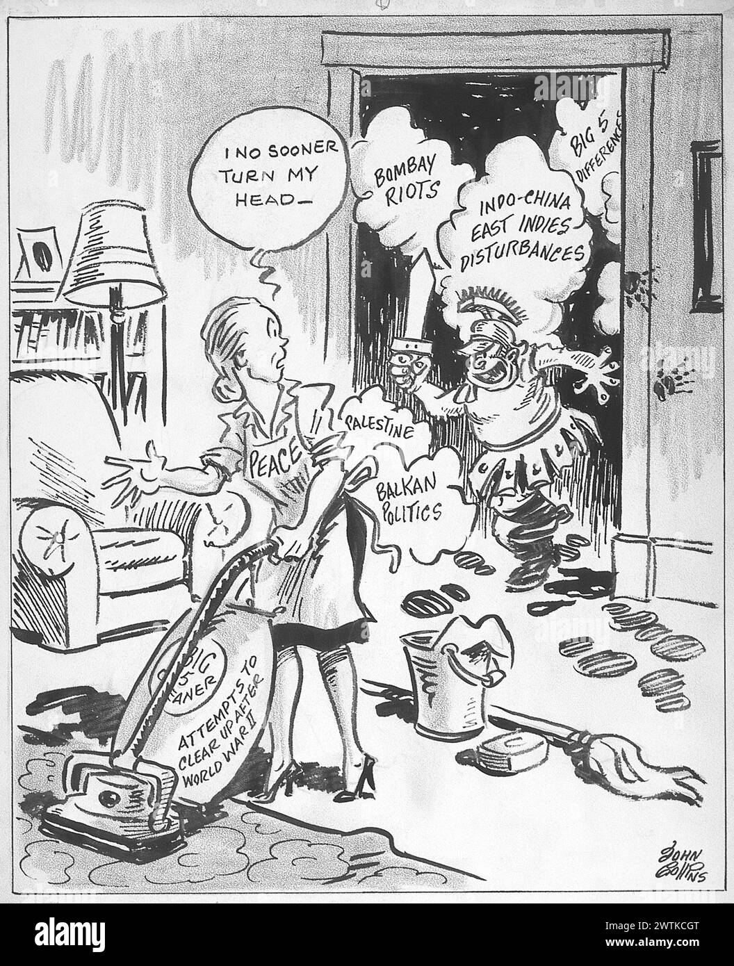 Cartoon - Woman's Work is Never Done. John Collins (1917-2007 Stock ...