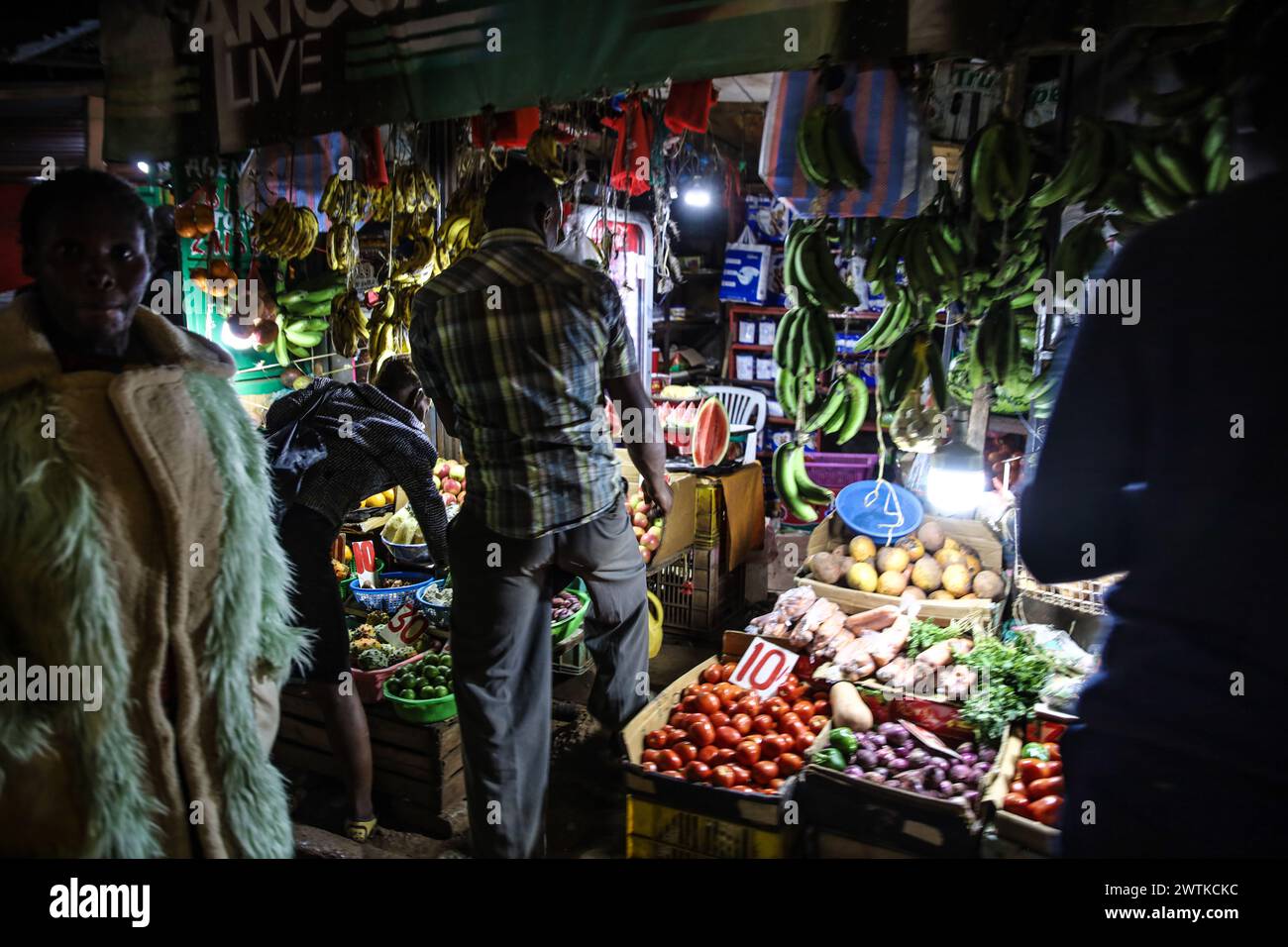 Locals are buying their late evening shoppings from the street hawkers ...