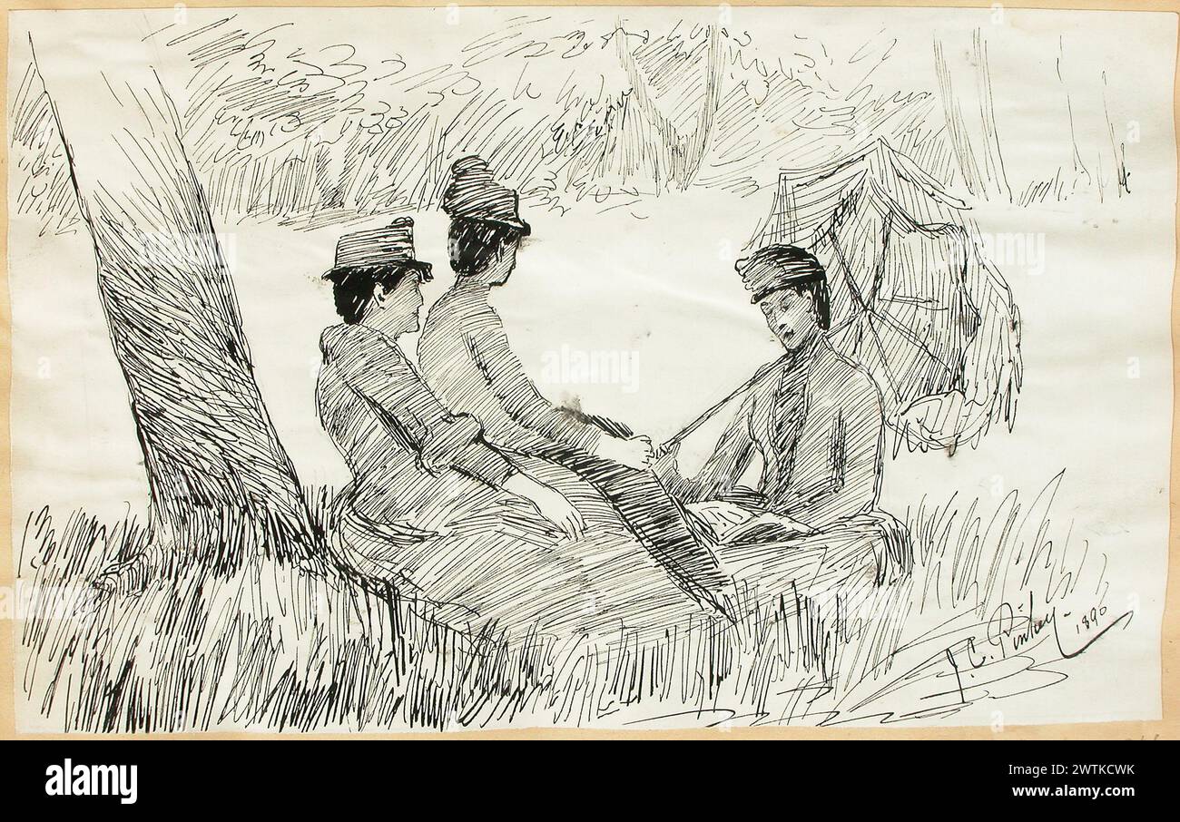 Drawing - Idleness John Charles Pinhey (1860-1912 Stock Photo - Alamy