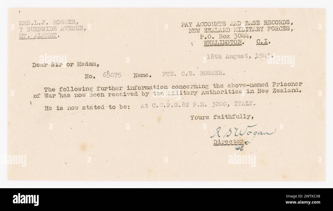 Letter, WWII letters Stock Photo - Alamy